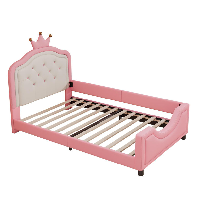 Mercer41 Cute Princess PU Leather Upholstered Platform Bed | Wayfair