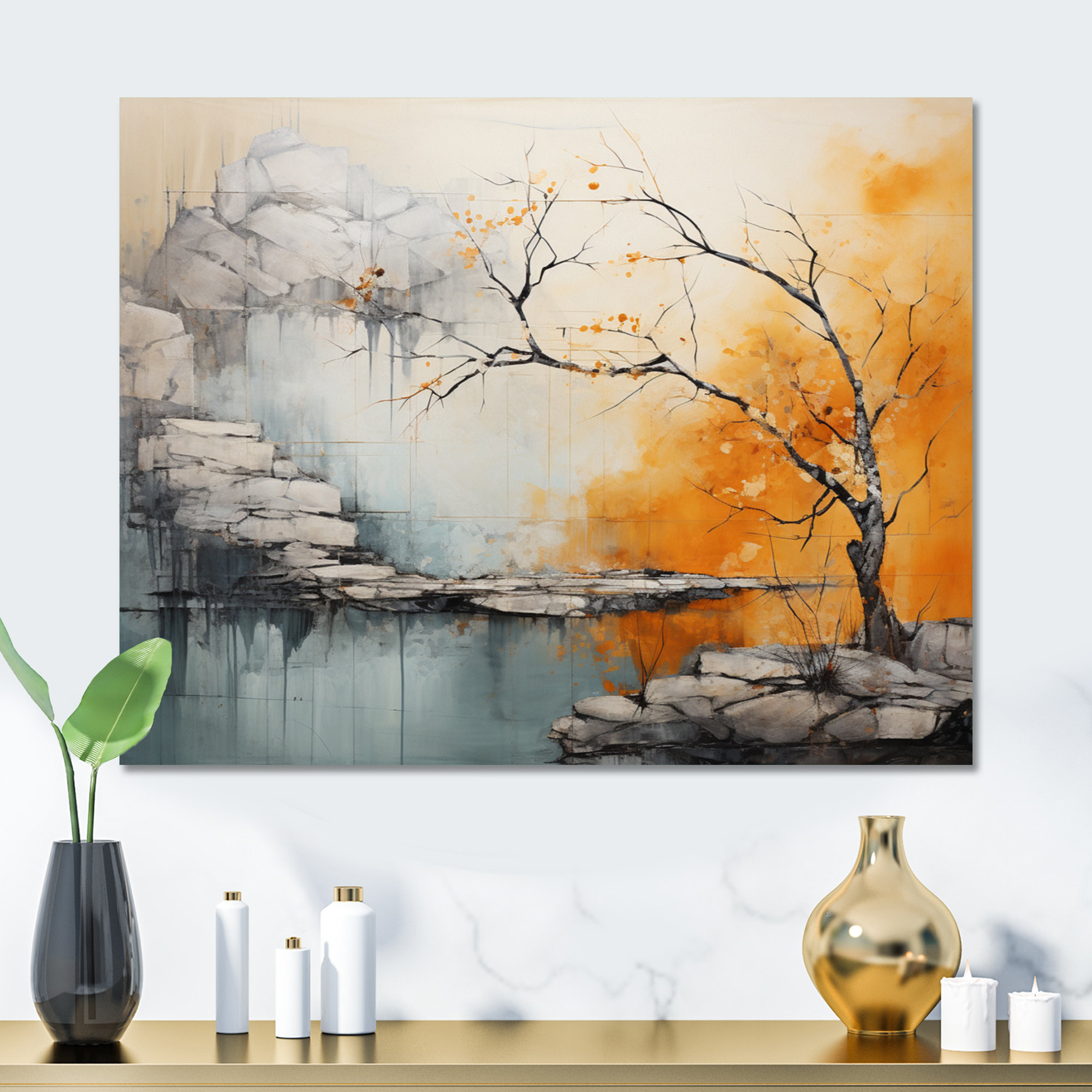 Winston Porter Minimalism Tree Ephemeral Power III - Modern Metal Wall ...