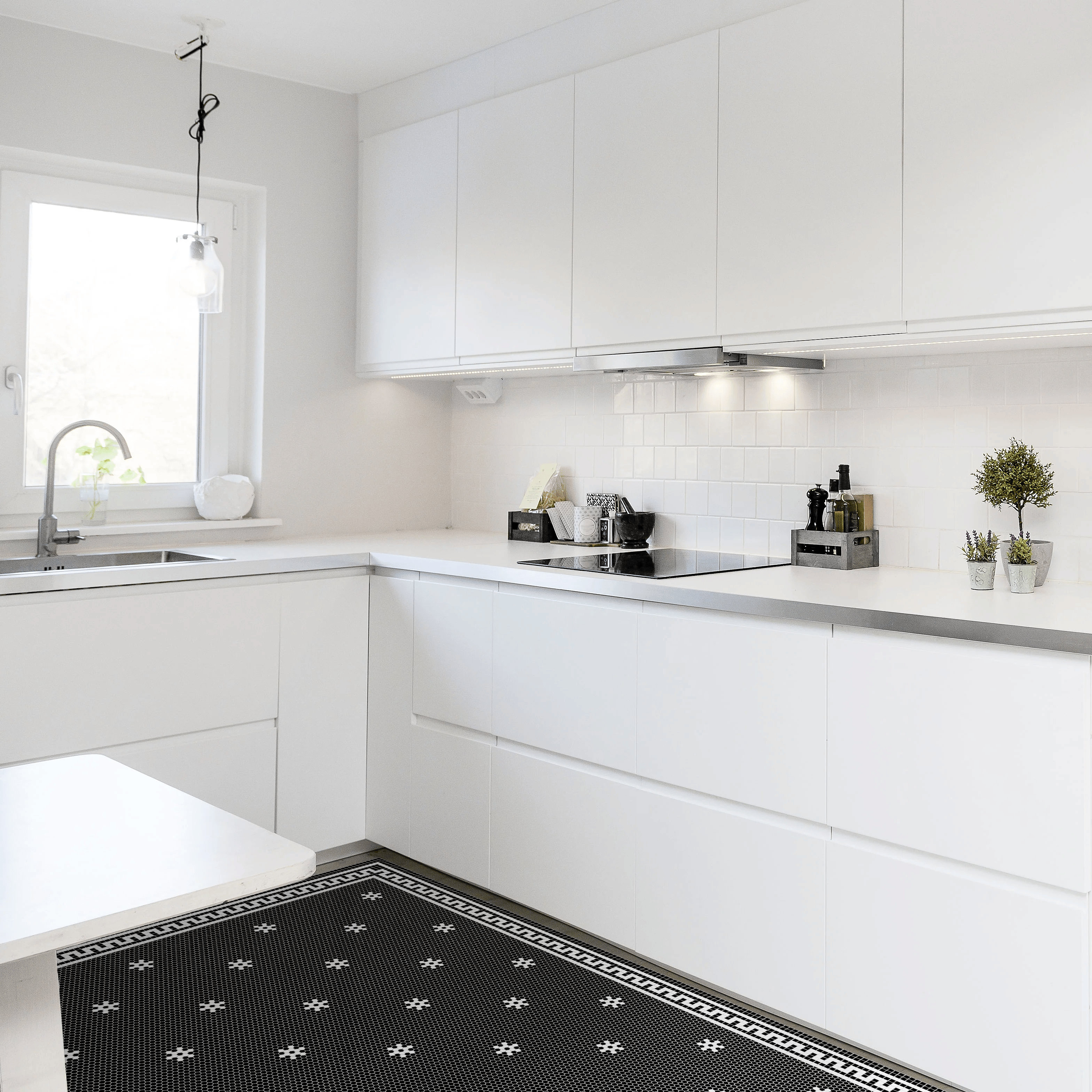 ADAMA LLC New York Black Easy to Clean Kitchen Mat | Wayfair