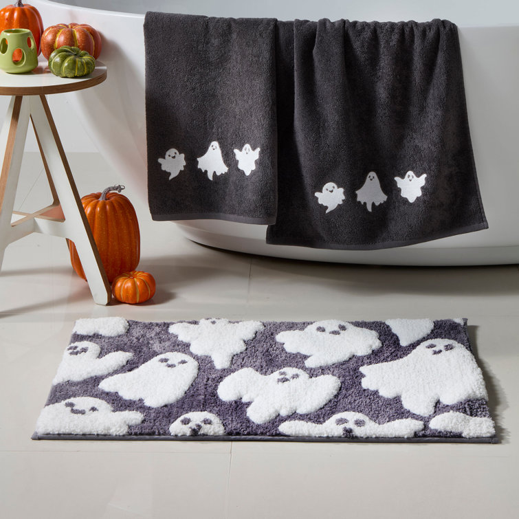 Fusion Spooky Ghosts 100% Polyester Rectangle Bath Mat | Wayfair.co.uk