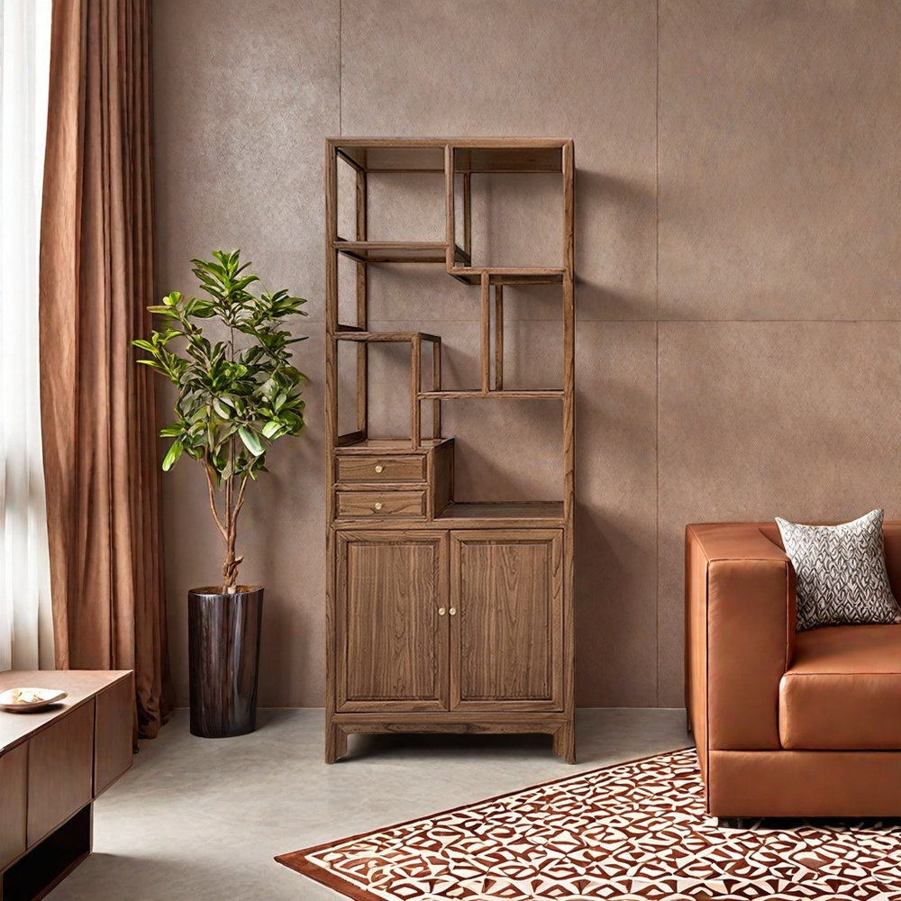 Kaoloupin New Chinese style floor standing bookcase | Wayfair