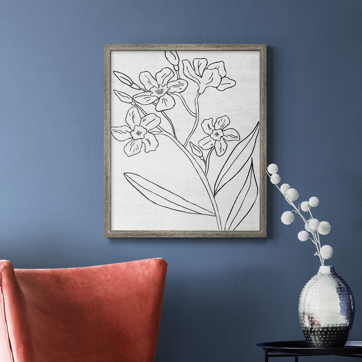 August Grove® Botanical Sketch II Premium Framed Canvas - Ready to Hang ...