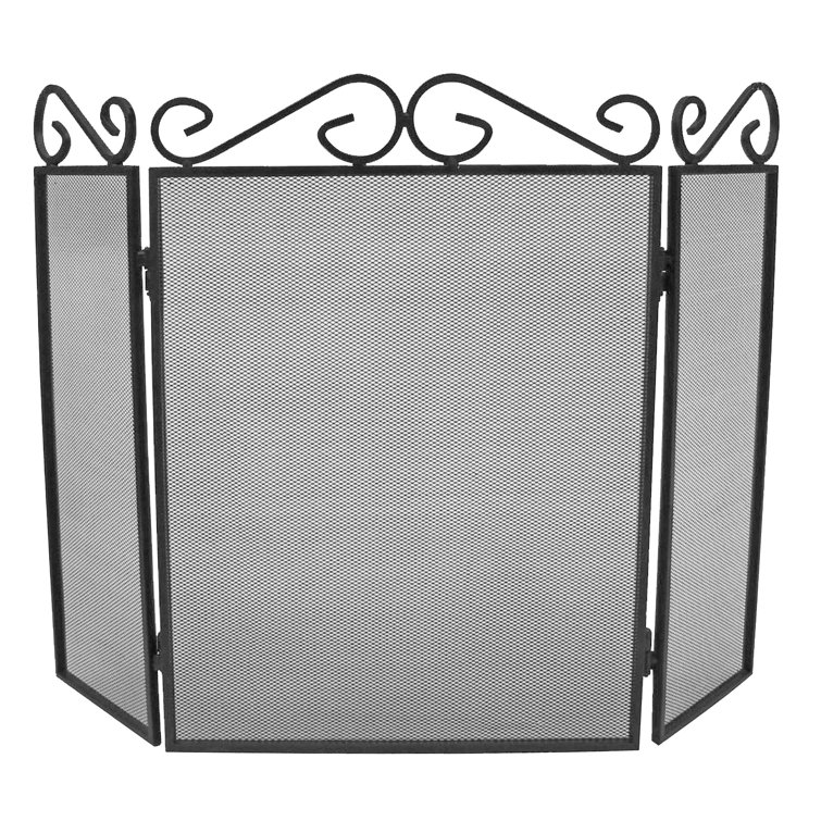 Symple Stuff Scroll Top 3 Panel Steel Fireplace Screen | Wayfair.co.uk