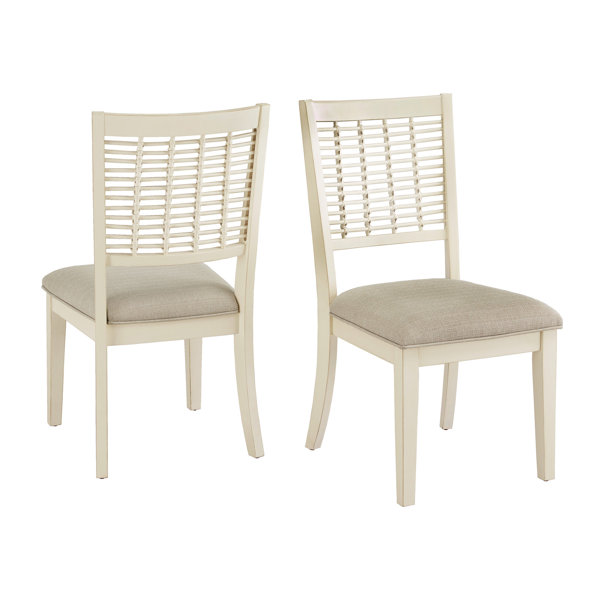 Winston Porter Scavorris Fabric Cross Back Side Chair in White ...