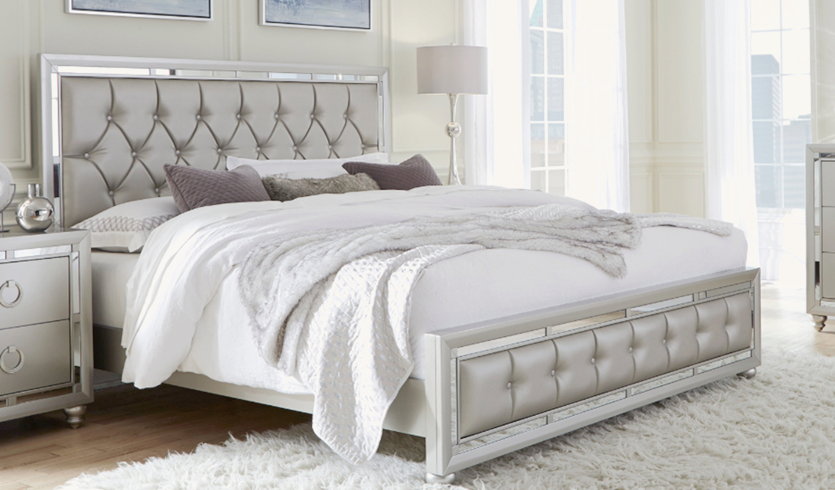 House of Hampton® CHLOE GEMSTONE SILVER QUEEN BED | Wayfair