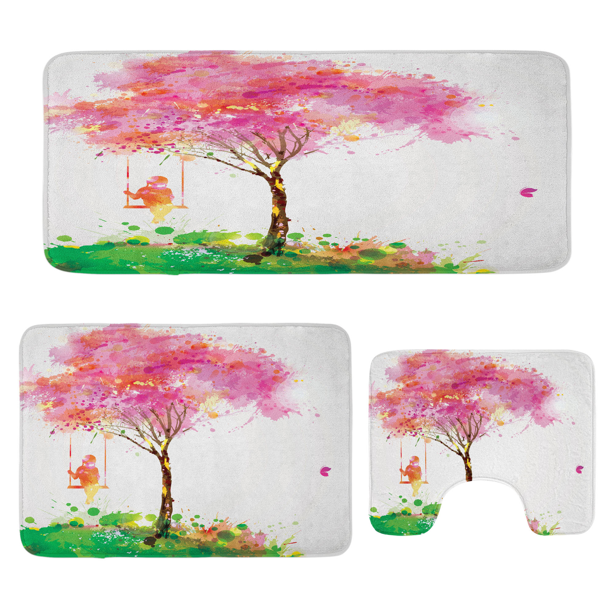 Ophelia & Co. Colorful Bathroom Rug Set 3 Pieces U-Shape & Rectangle ...