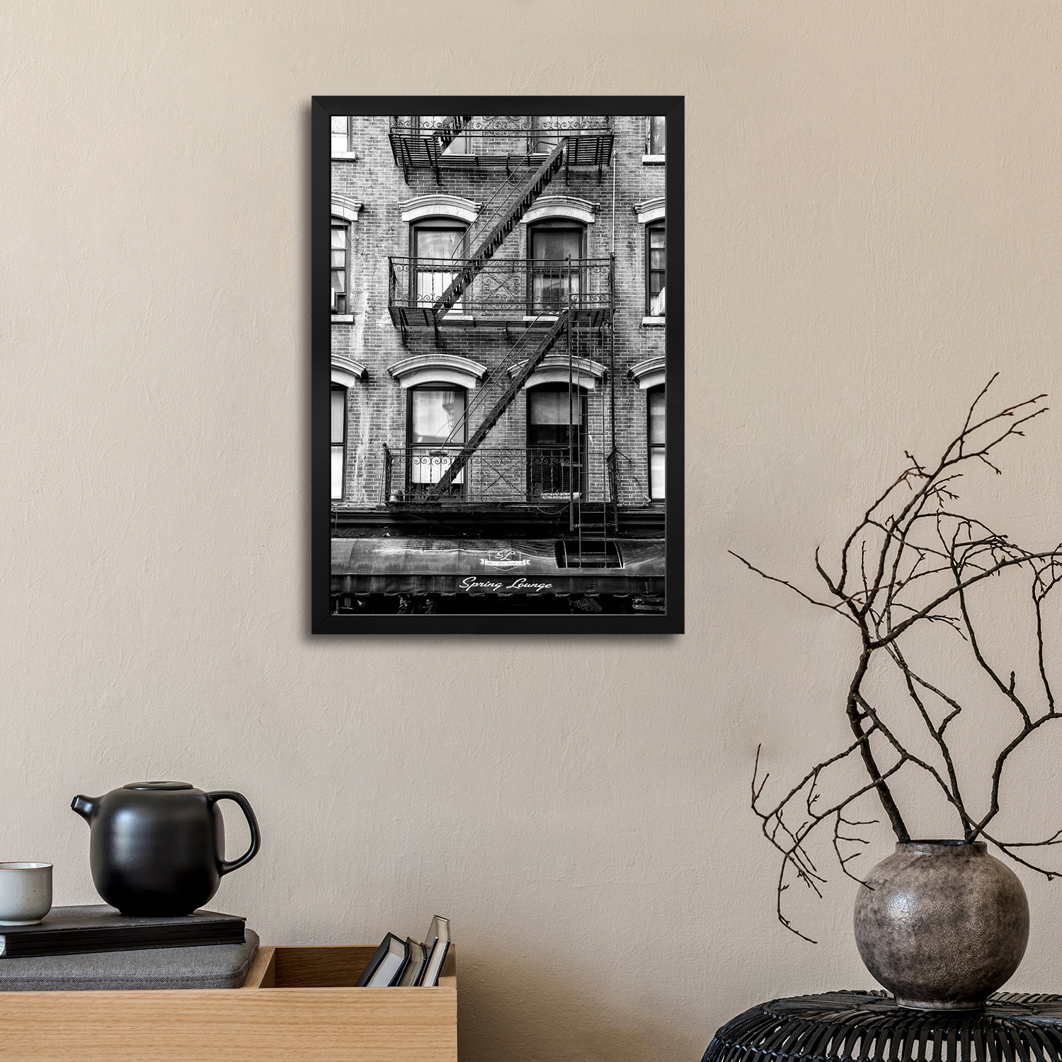 Latitude Run® Black Fire Escape Stairs Premium Framed Posters | Wayfair