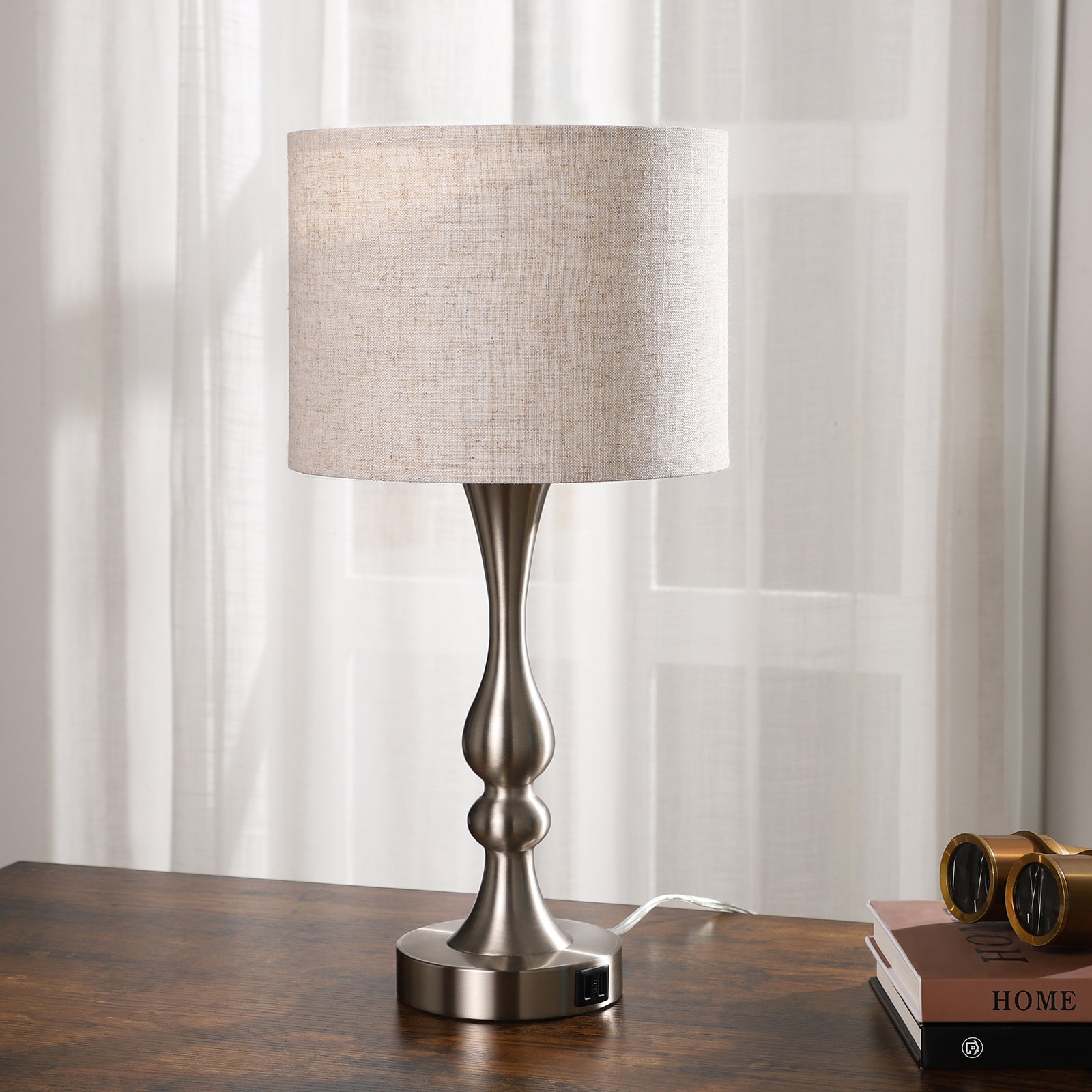Three Posts™ Labriola 20.7" Silver Table Lamp with USB & Reviews | Wayfair