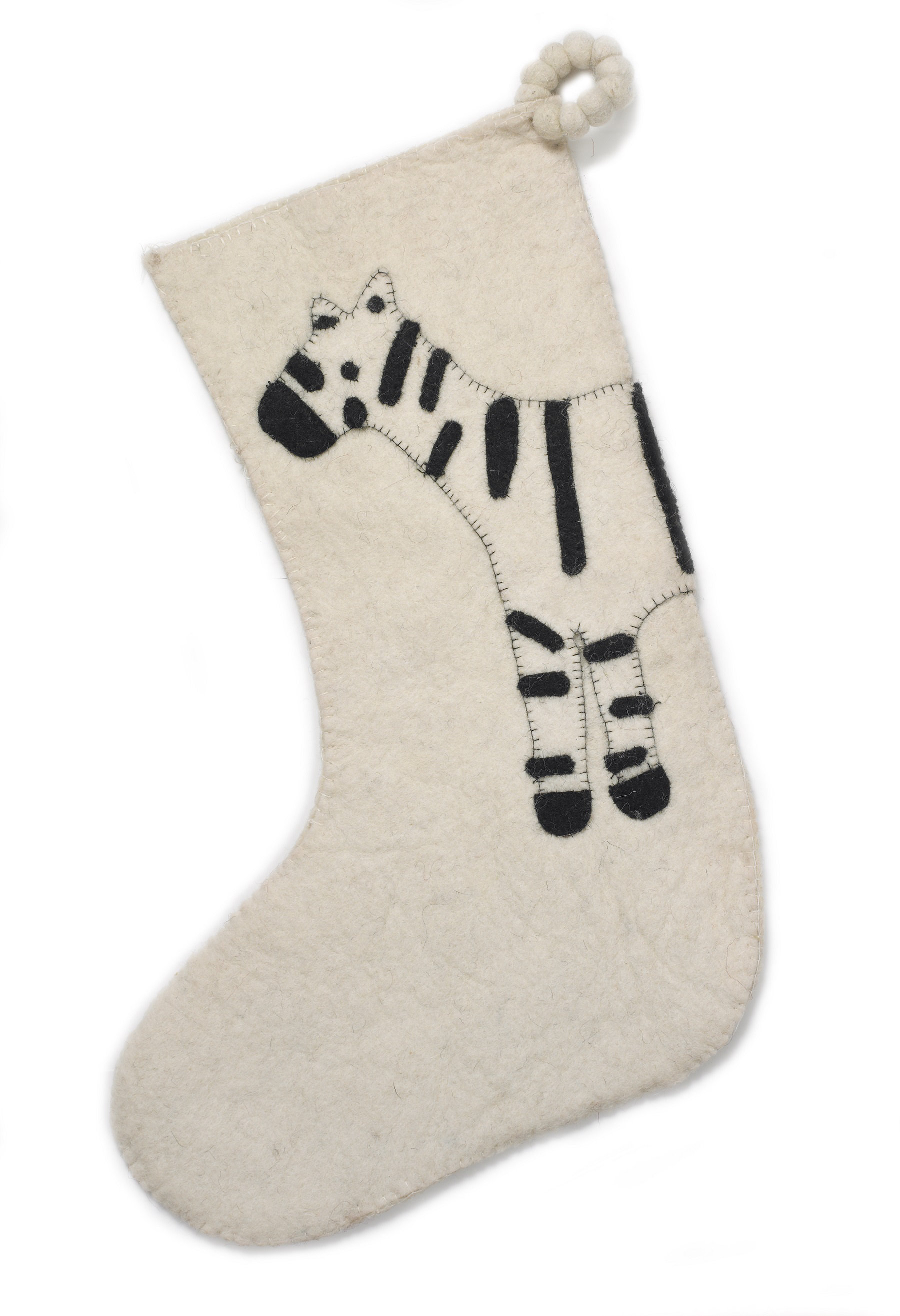 Arcadia Home Hand Felted Wool Kids Christmas Stocking - Double Sided ...