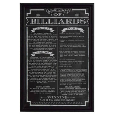 Hathaway Games Shuffleboard Game Rules Framed On Wood Textual Art ...