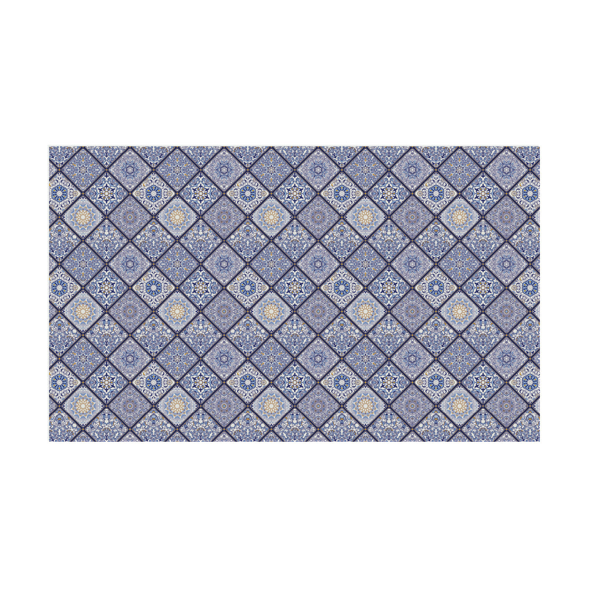 Davanti Vinyl Floor Mat - Deep Blue Collection | Wayfair