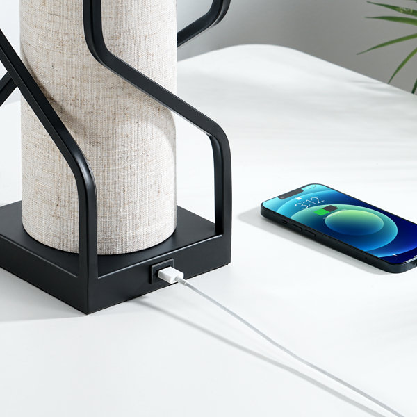 Wade Logan® Burdena Metal Touch Control Table Lamp with USB and Bulb ...