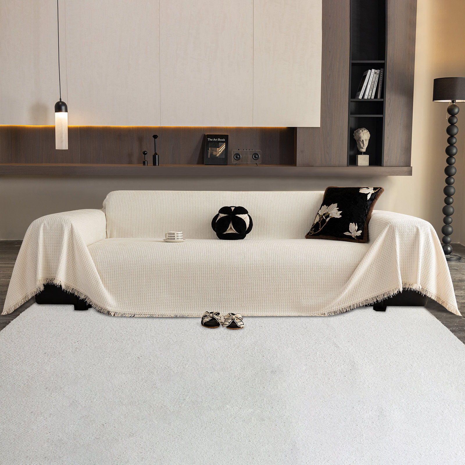 Latitude Run® One-Piece Chenille Waffle Weave Versatile Couch Cover ...