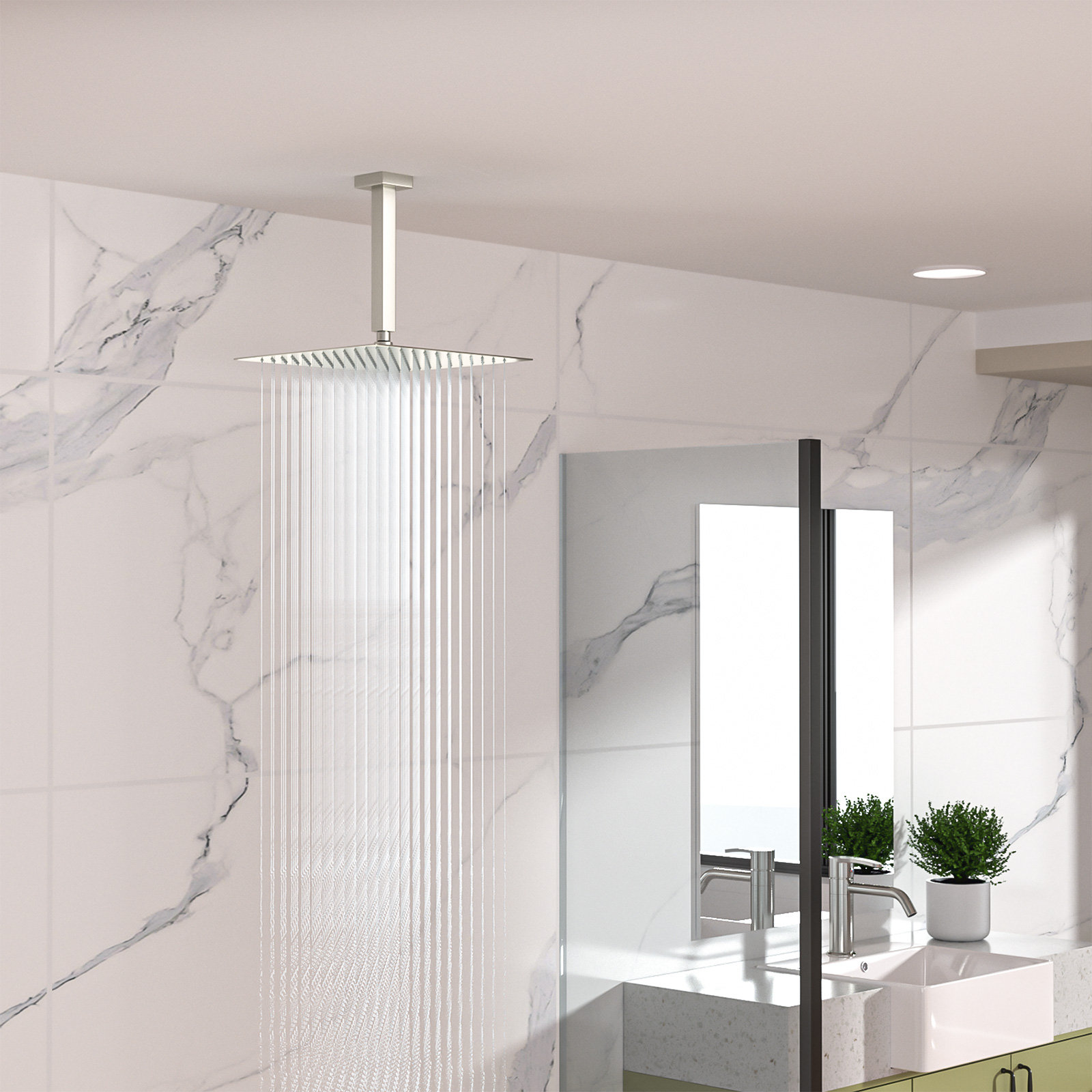 Lordear 8 Inch Ceiling Mount Shower Arm Shower Head Extension Arm ...