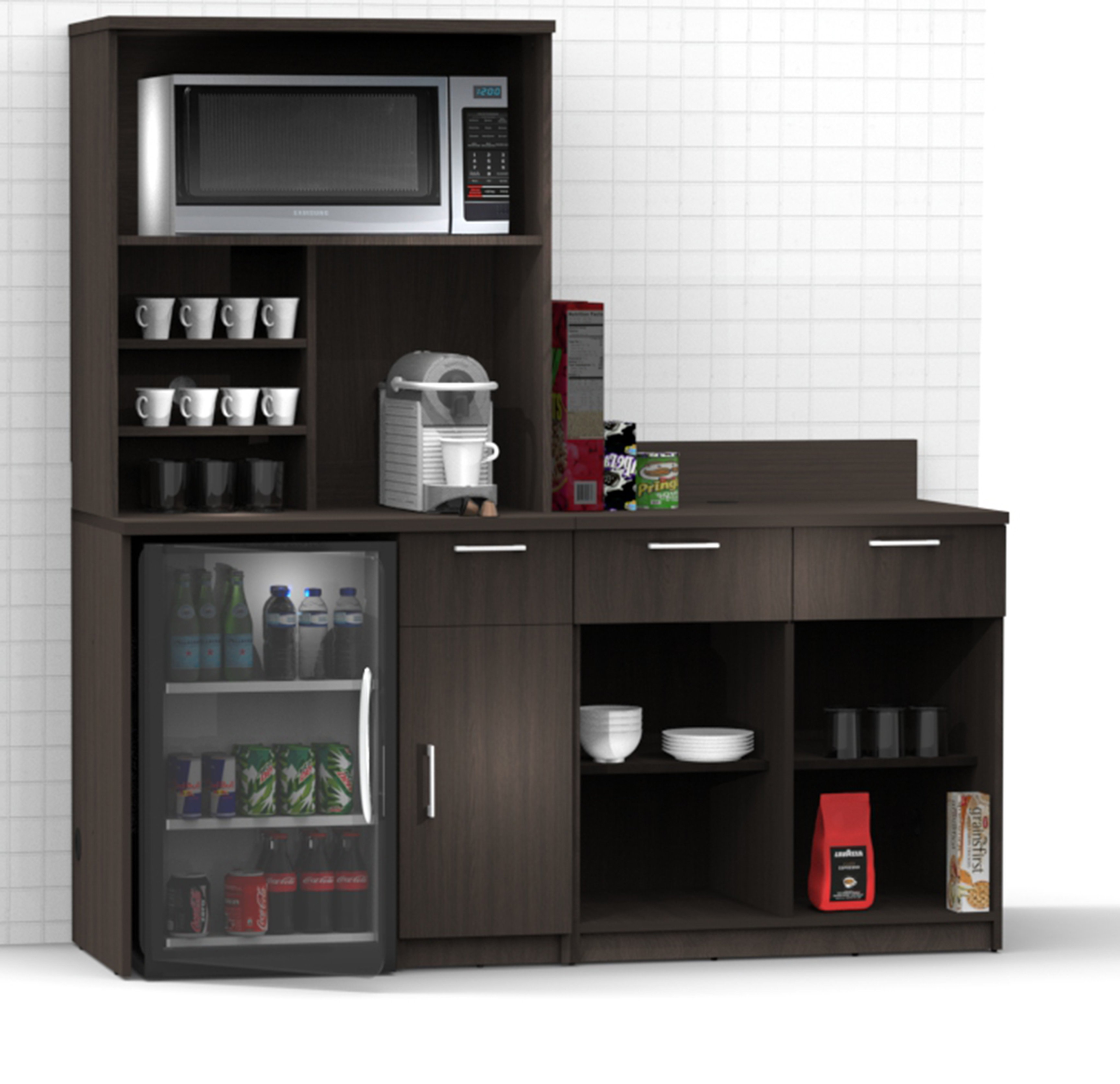 Breaktime Coffee Kitchen Staff Break Room 75" H x 72" W x 24" D ...