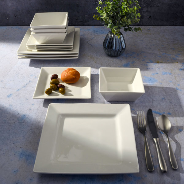 Porcelain Square Dinnerware Sets | Up to 65% Off Until 11/20 | Wayfair ...