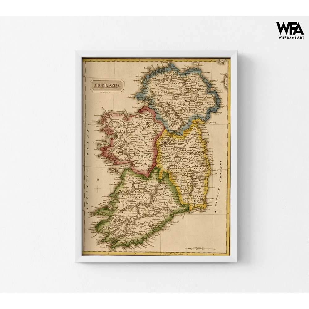 WeFrameArt Ireland 1817, Map Of Ireland Print, Irish Office Decor ...