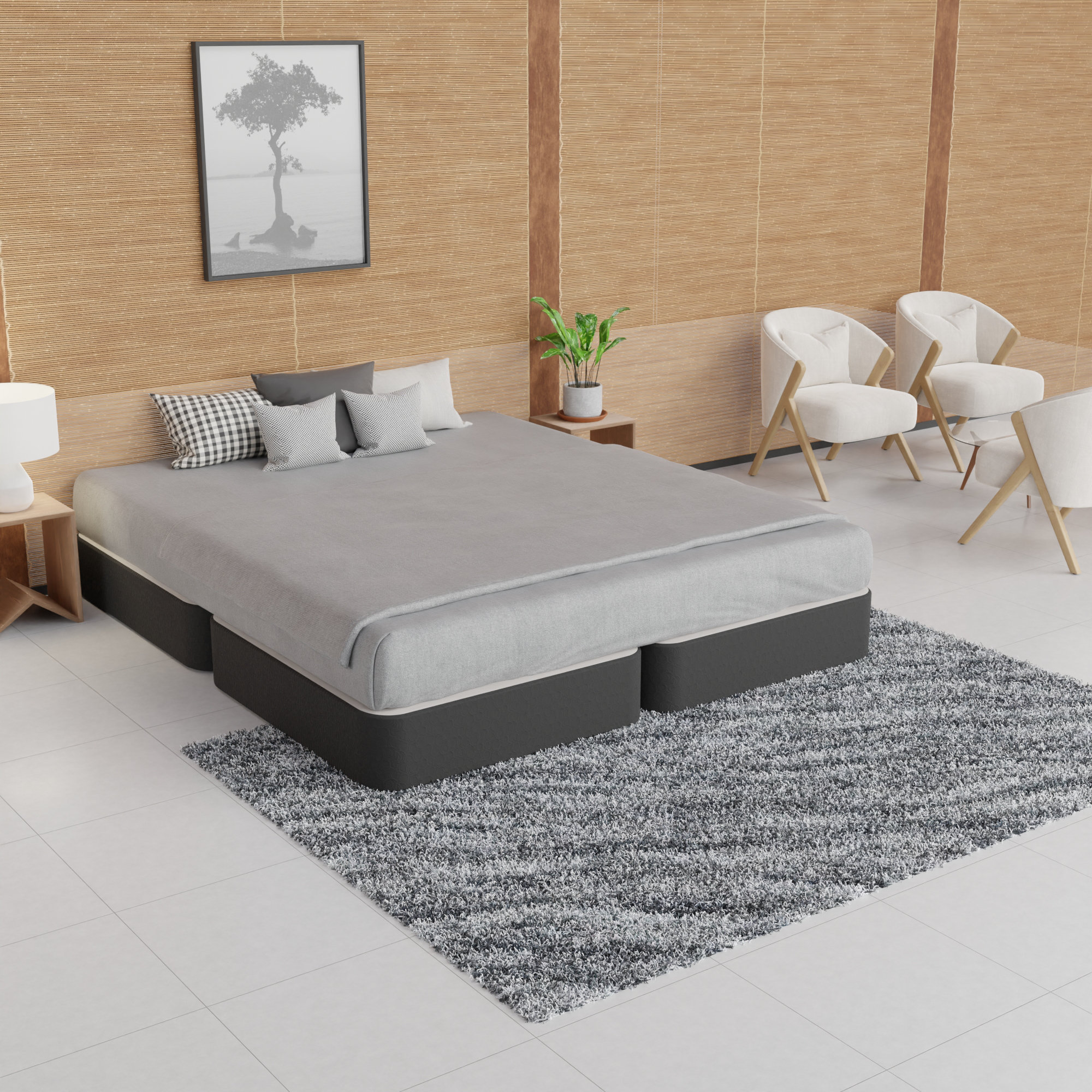 Alwyn Home Split Wooden Box Spring / foundation for Mattress Support ...