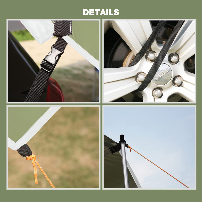 REDCAMP Waterproof Car Awning Sun Shelter, Portable Auto Canopy for ...