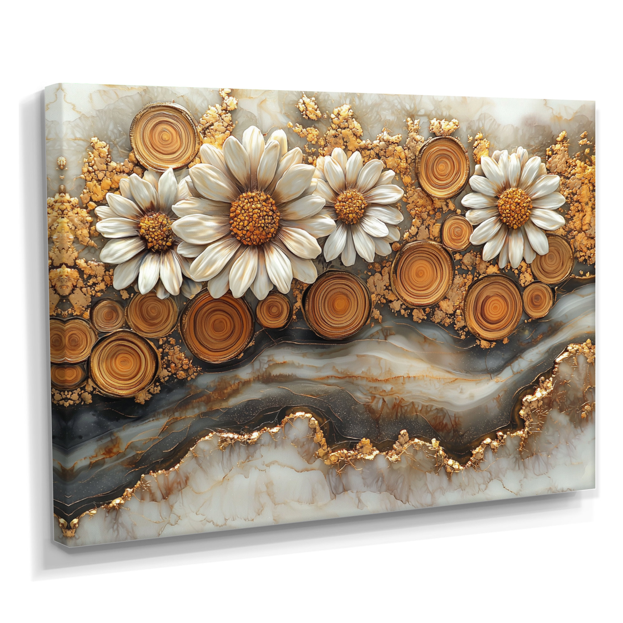 House of Hampton® Mugurel Daisies Flowers Forest Wooden Landscape III ...