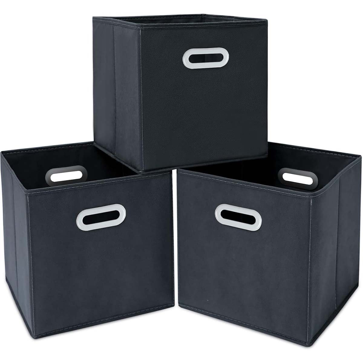 KINOFO Fabric Cloth Storage Bins,Fabric Cube Organizer With Dual ...