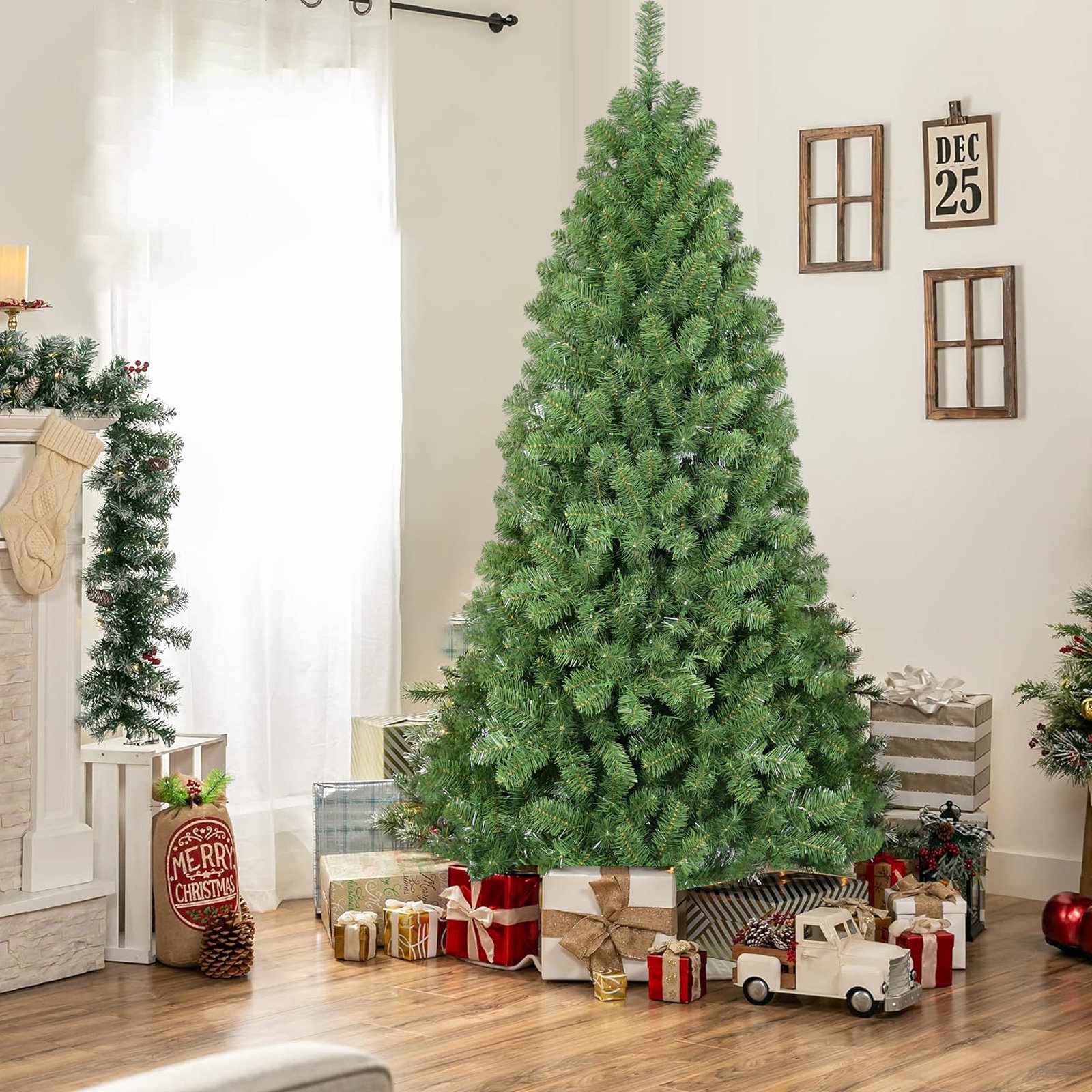 Ivy Bronx 7 FT. PVC Green Memory Wire Christmas Tree | Wayfair