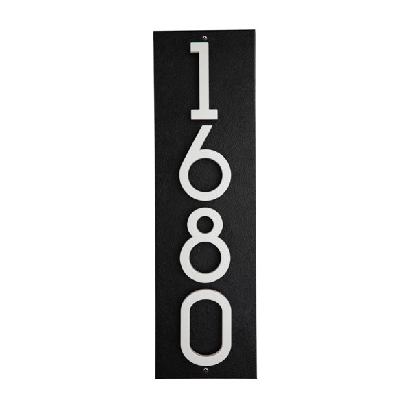 Whitehall Products Floating Stand-Off 4-Number Vertical Sign, Black /W ...
