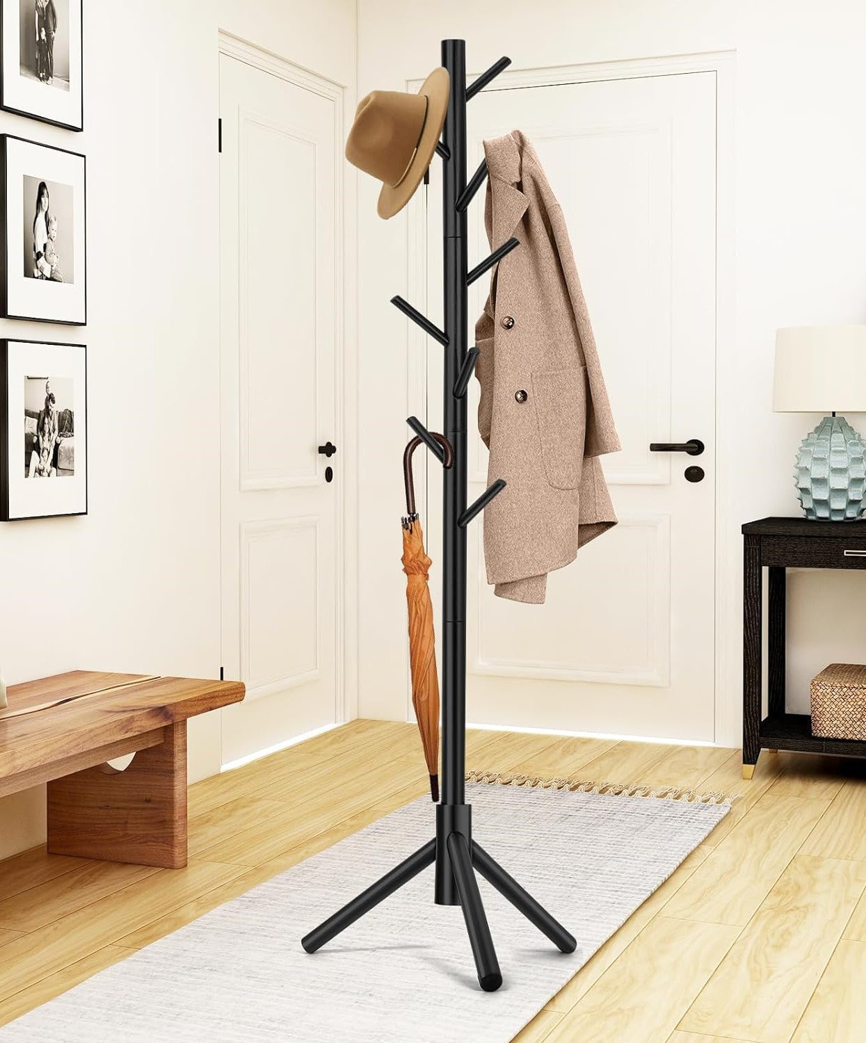 George Oliver Leanah Freestanding 8 - Hook Coat Rack | Wayfair