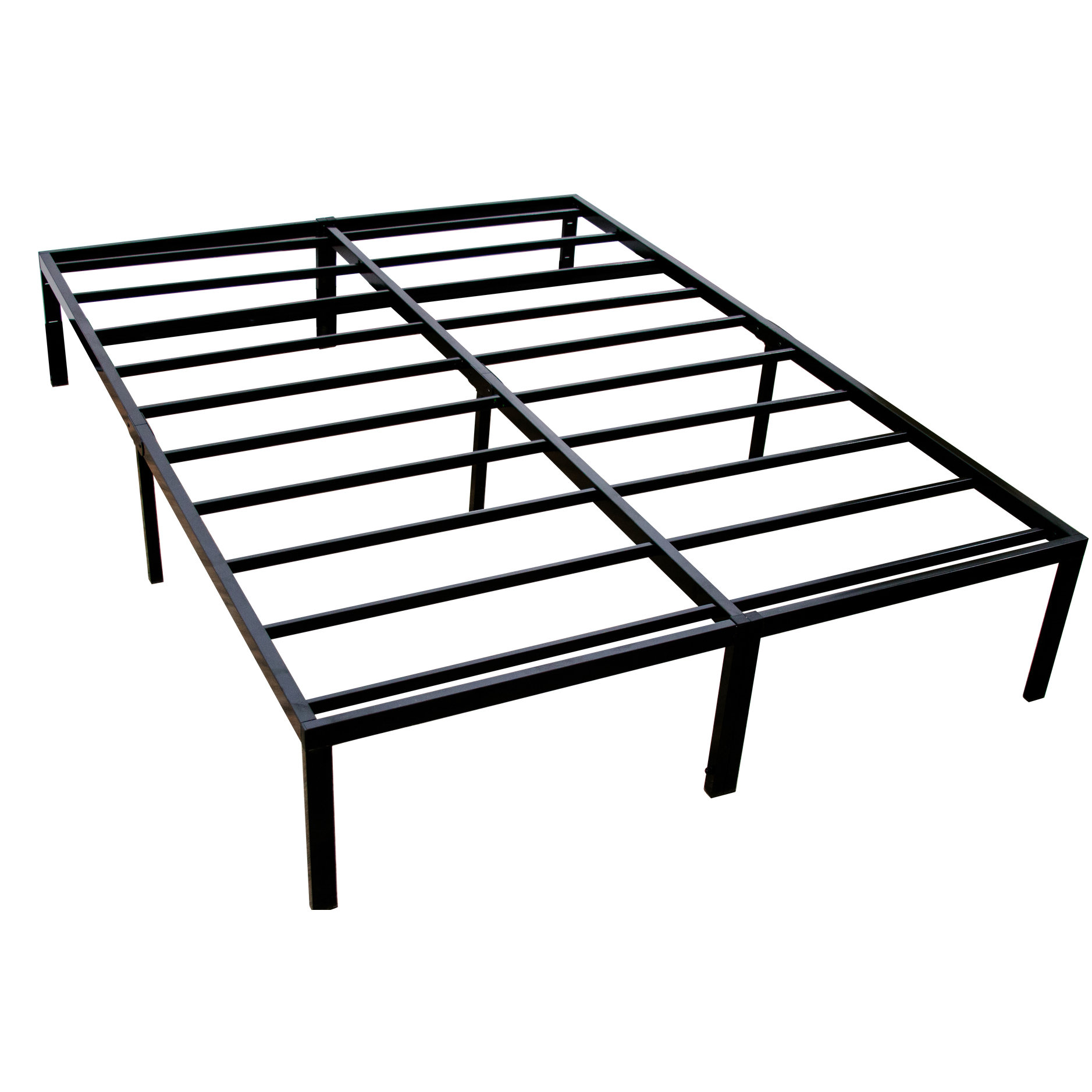Wrought Studio™ Modern Queen Black Steel Platform Foundation, Build For ...