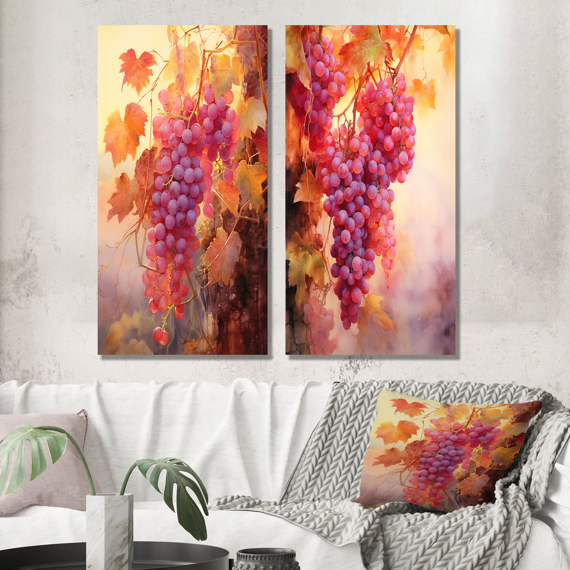 August Grove® Vineyard Veil - Wine Wall Decor Set Of 2 | Wayfair