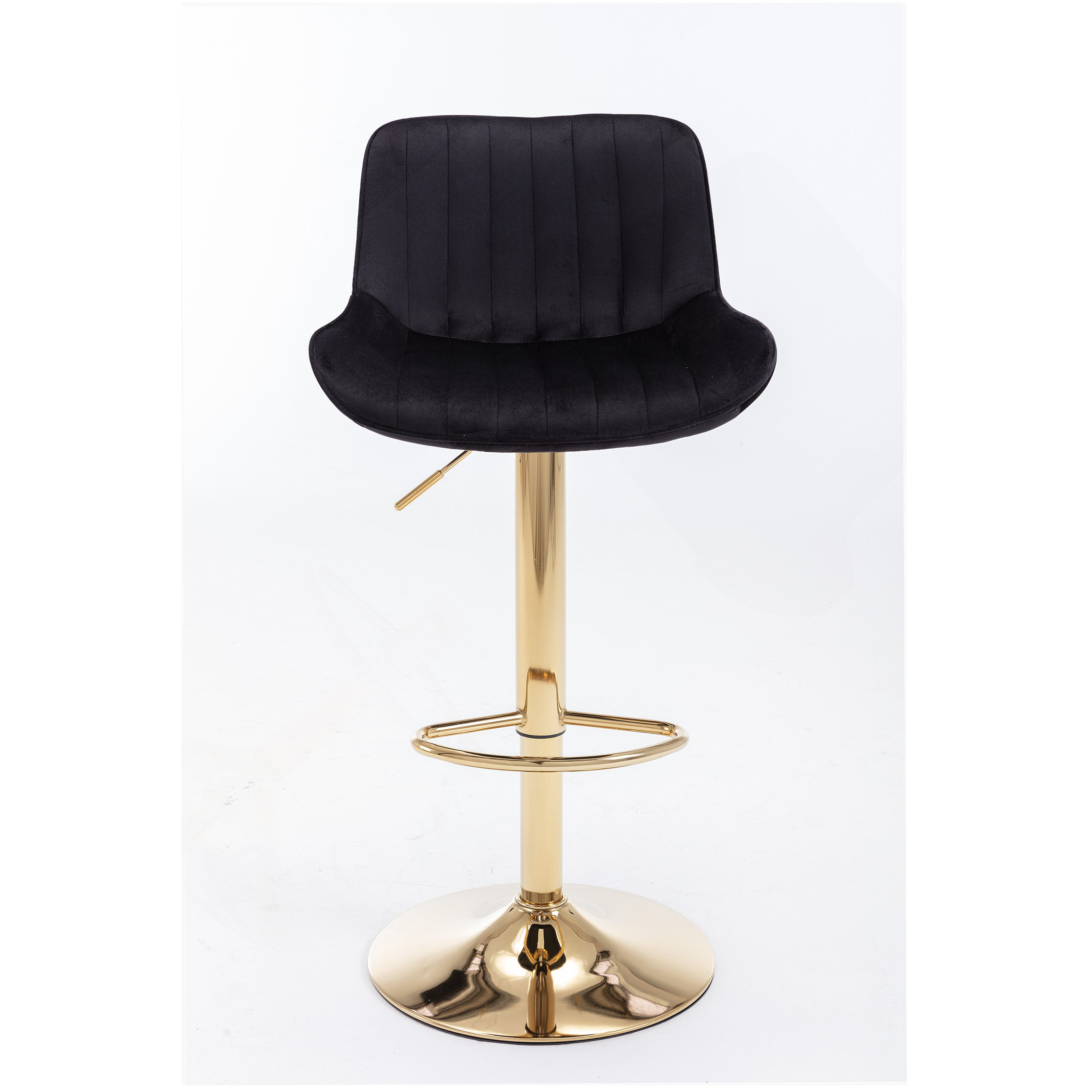 Mercer41 Velvet Adjustable Bar Stools with Chrome Footrest and Mechanical Lifting | Wayfair