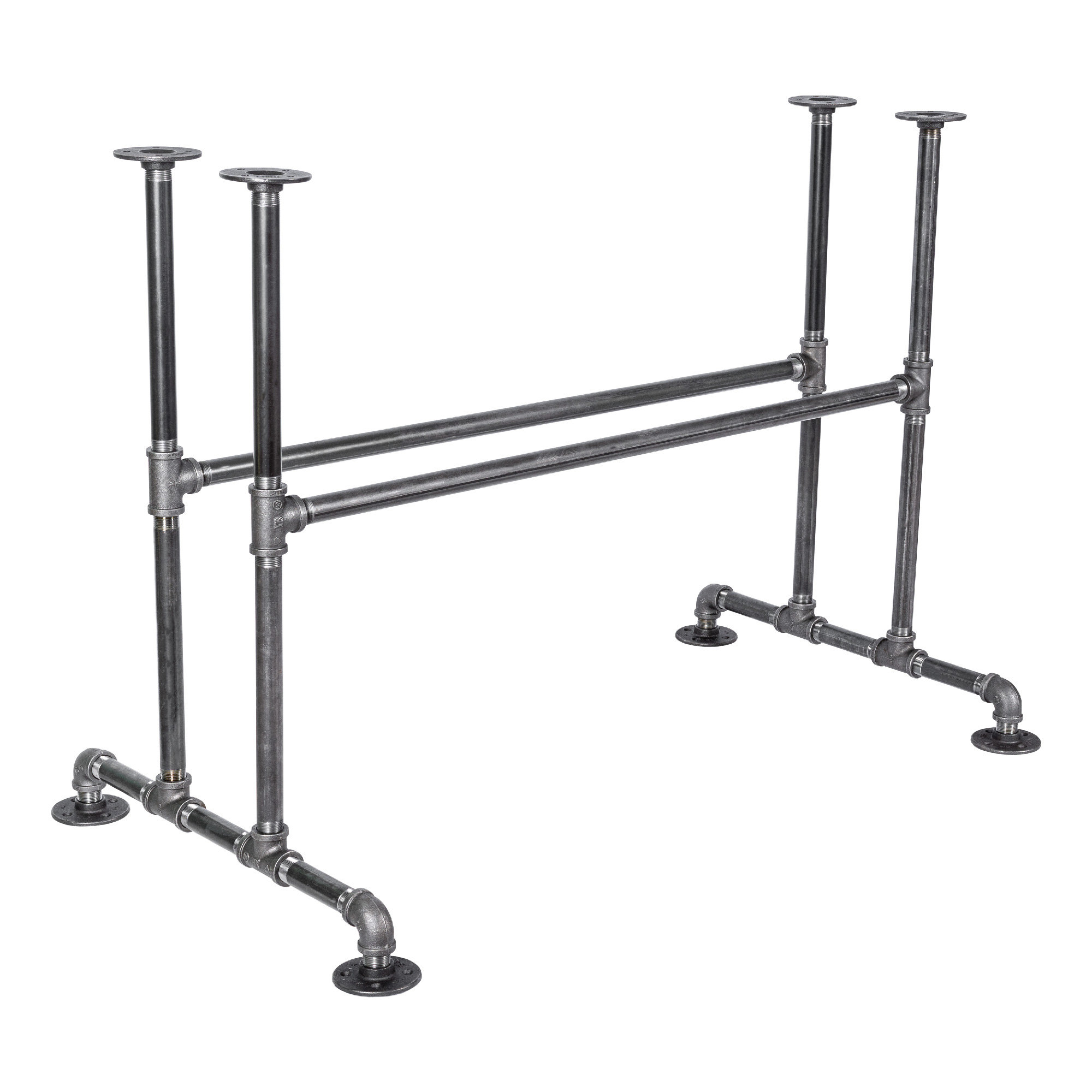Williston Forge Heavy Duty Industrial Black Steel Pipe Bridge Kitchen ...