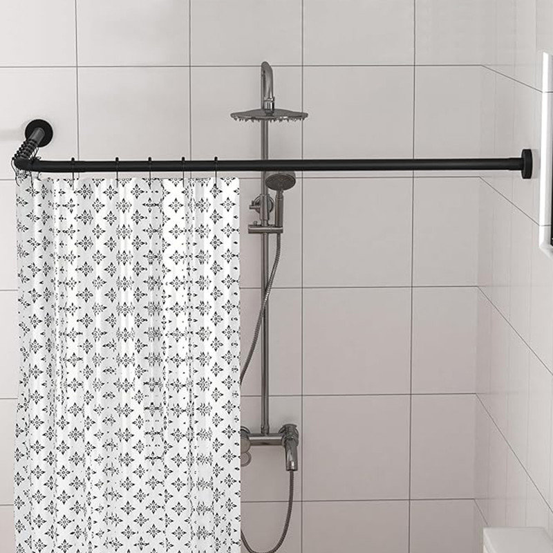 Minoky L-Shaped Corner Shower Curtain Rod, 「23.6"-52.4" x 23.6"-52.4 ...