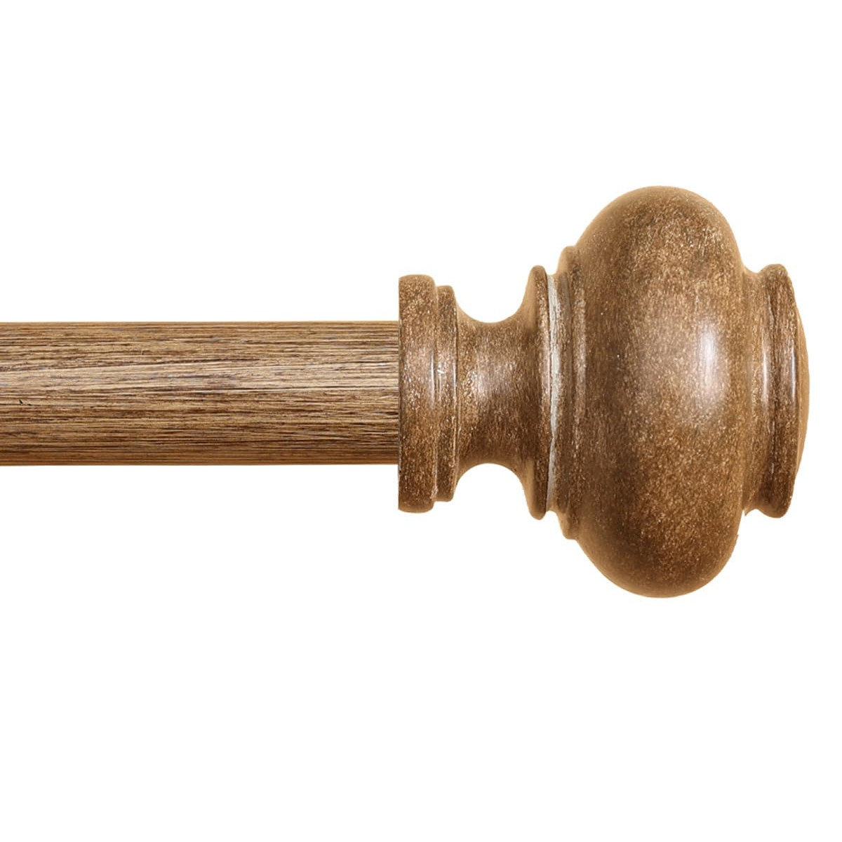 OLVOK 1-Inch Heavy Duty Curtain Rods with Imitation Wood Grain Finials ...