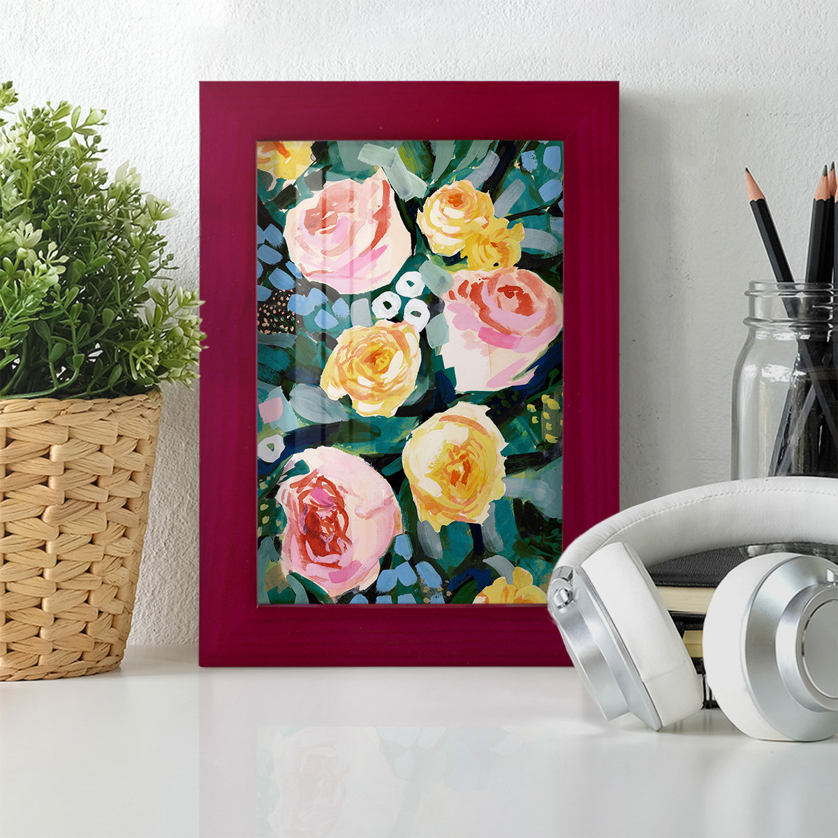 Red Barrel Studio® Flower Jumble II - Single Picture Frame Print | Wayfair
