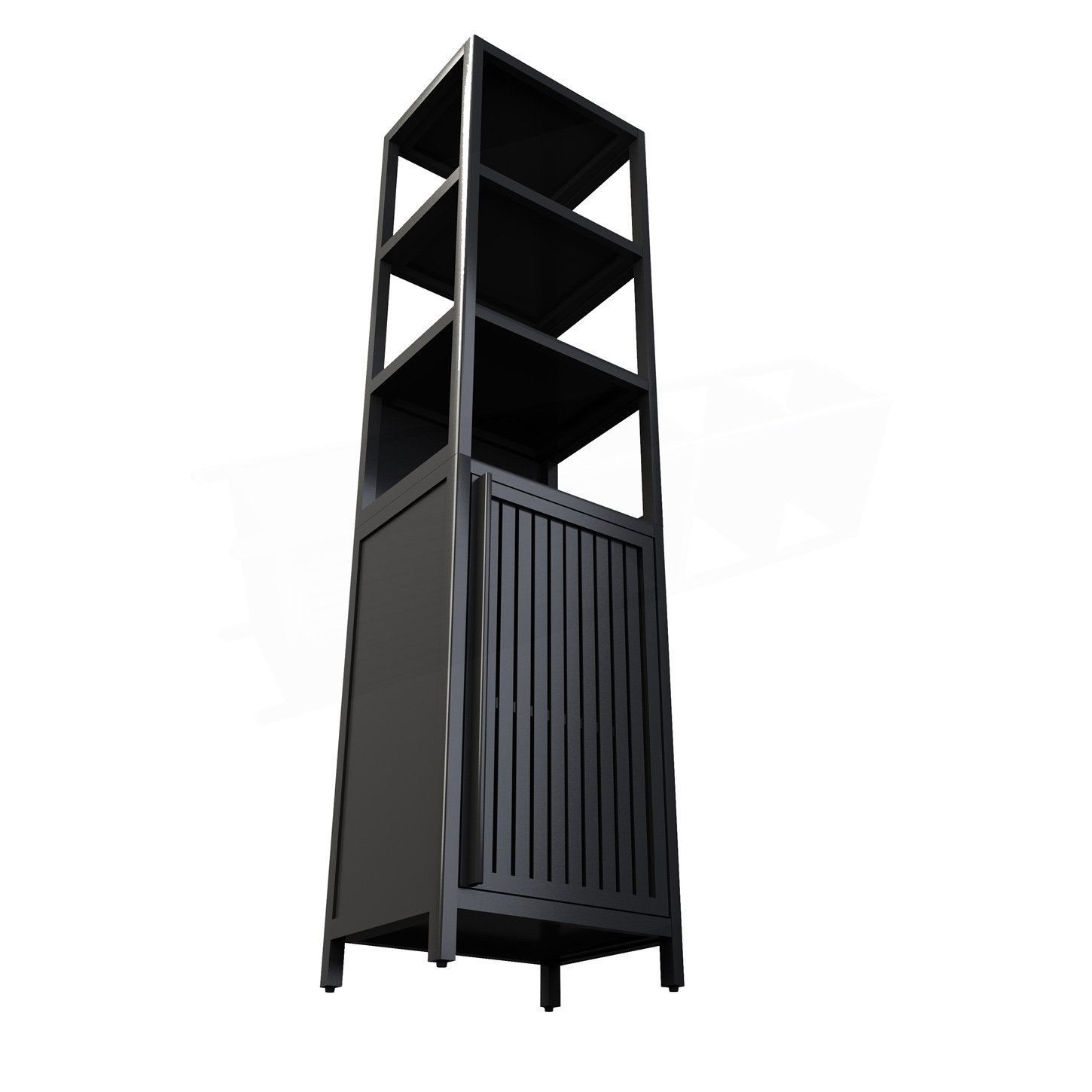 Dynoson Storage Tall Slim Cabinet With Shutter Door And 3 Tier Shelves ...