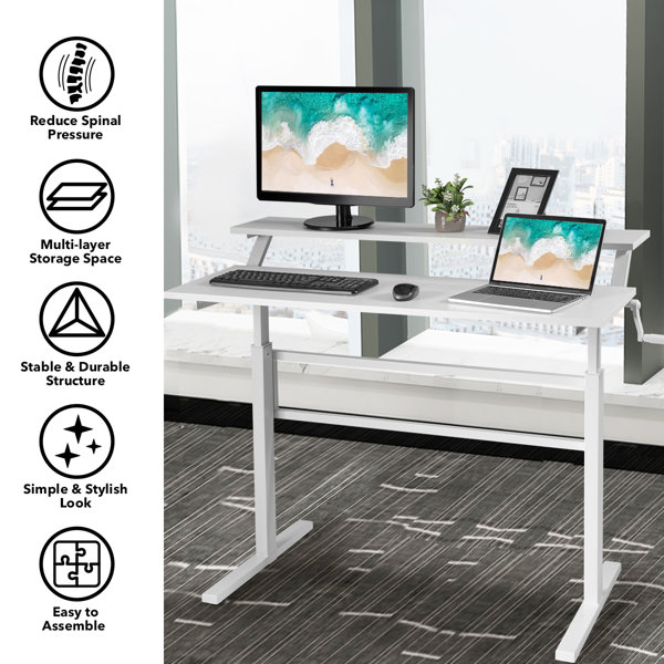 Wade Logan Mirari Adjustable Height Standing Desk & Reviews | Wayfair.co.uk