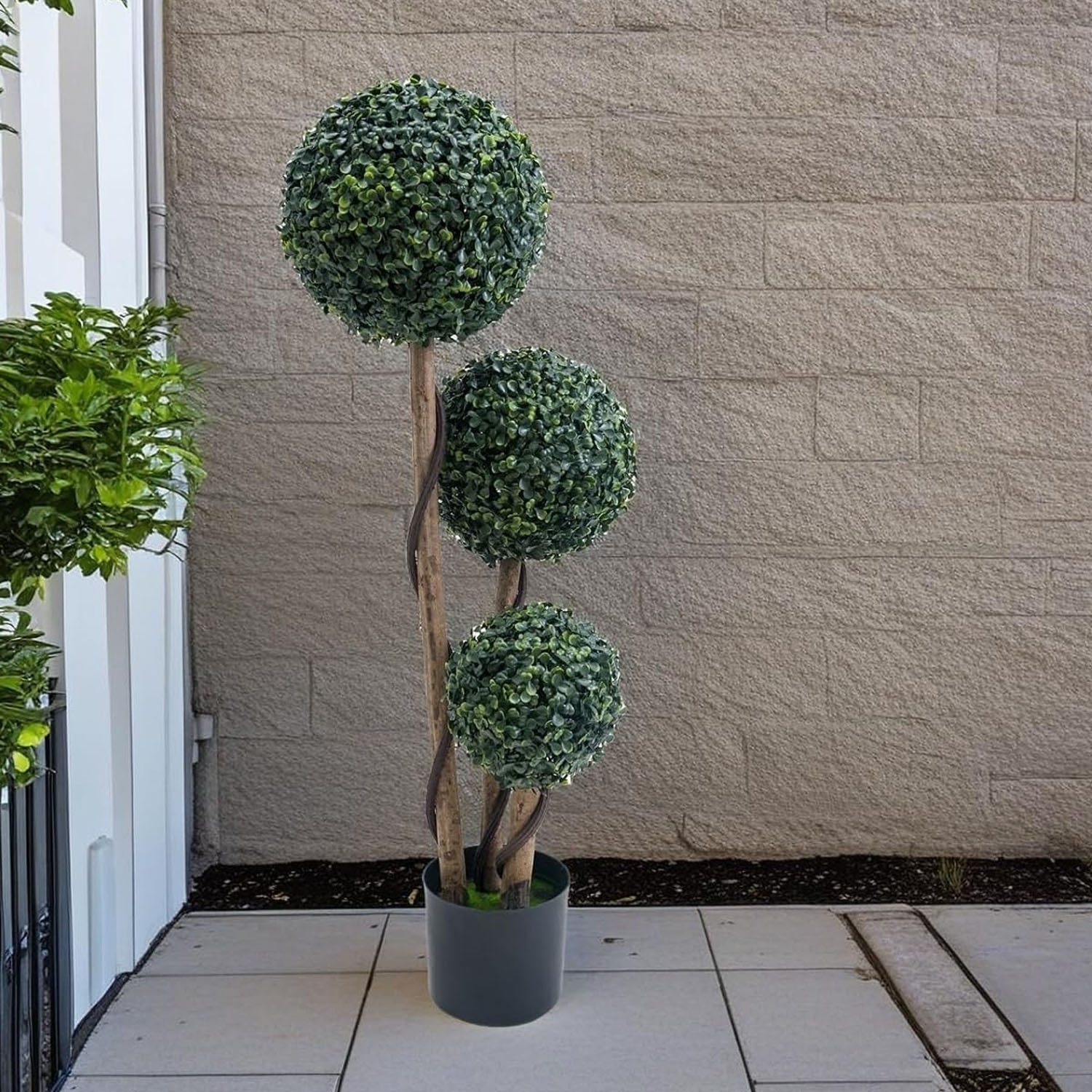 Primrue 45 Inches Artificial Triple Boxwood Topiary Ball Trees | Wayfair
