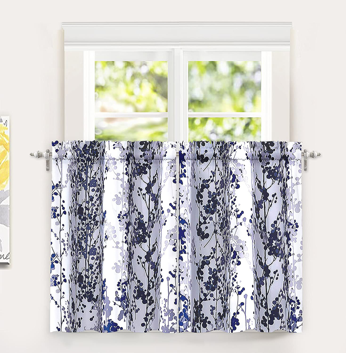 Red Barrel Studio Adaleigh Floral Ruffled Kitchen Curtain & Reviews ...