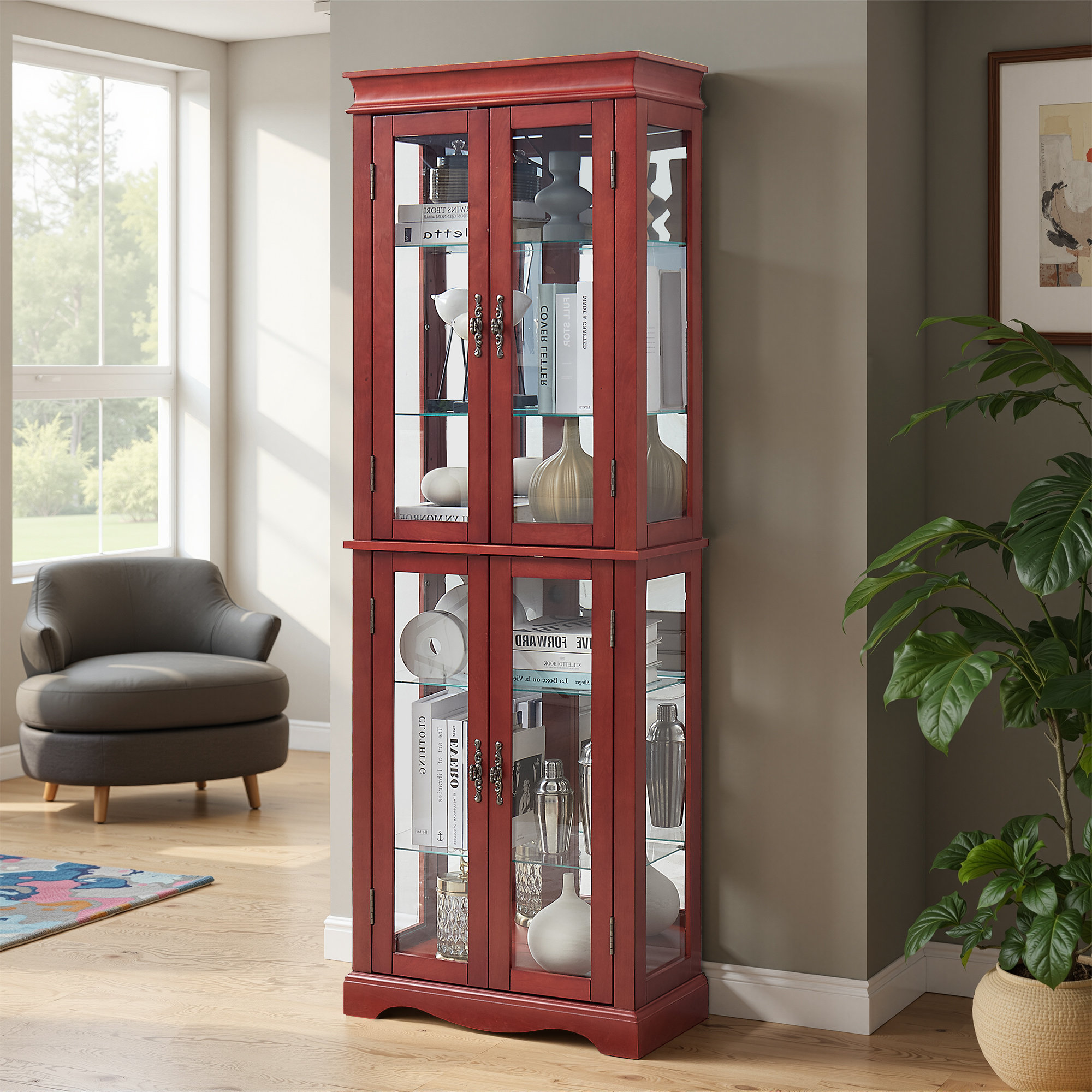 Winston Porter Curio Display Cabinet, China Cabinet, Corner Cabinet ...