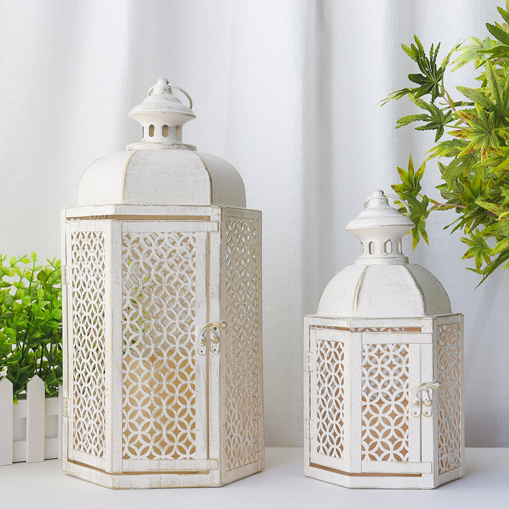 Ophelia & Co. Set of 2 Rustic Farmhouse Lantern 15"&11''H Outdoor ...