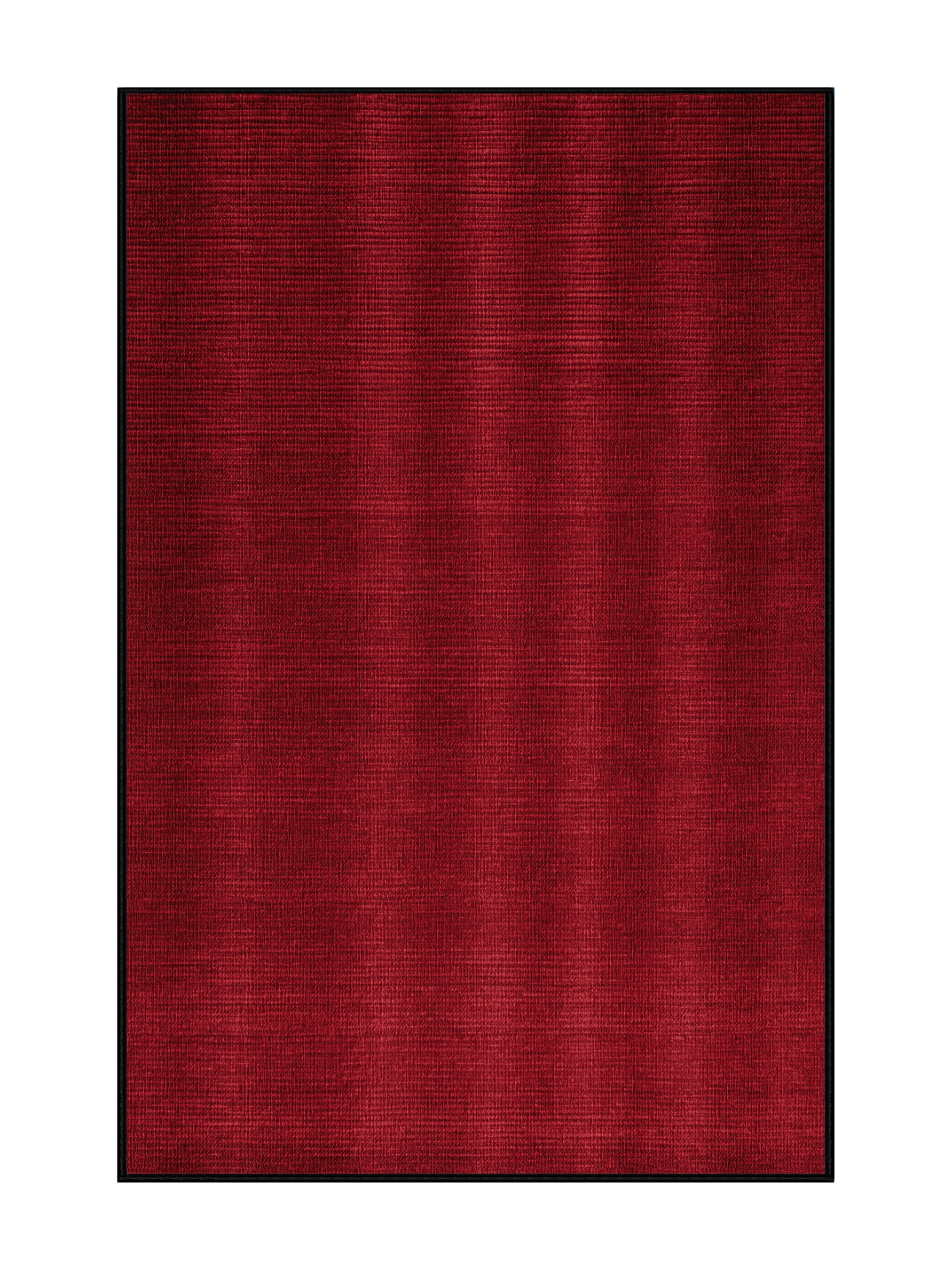 Hokku Designs Machine Washable Solid Red Area Rug | Wayfair