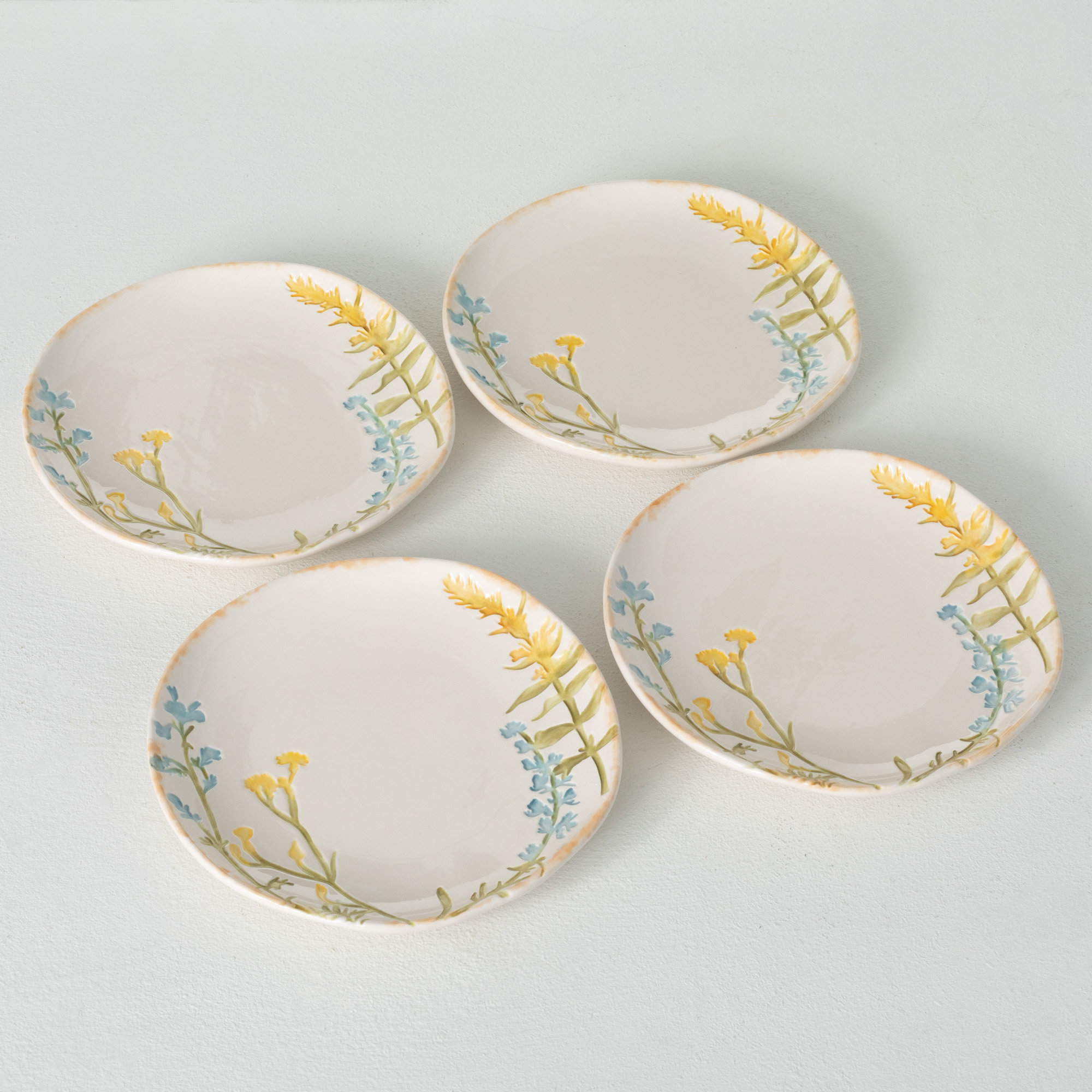 Laurel Foundry Modern Farmhouse® Herb Imprinted Snack Plates - Set Of 4 ...