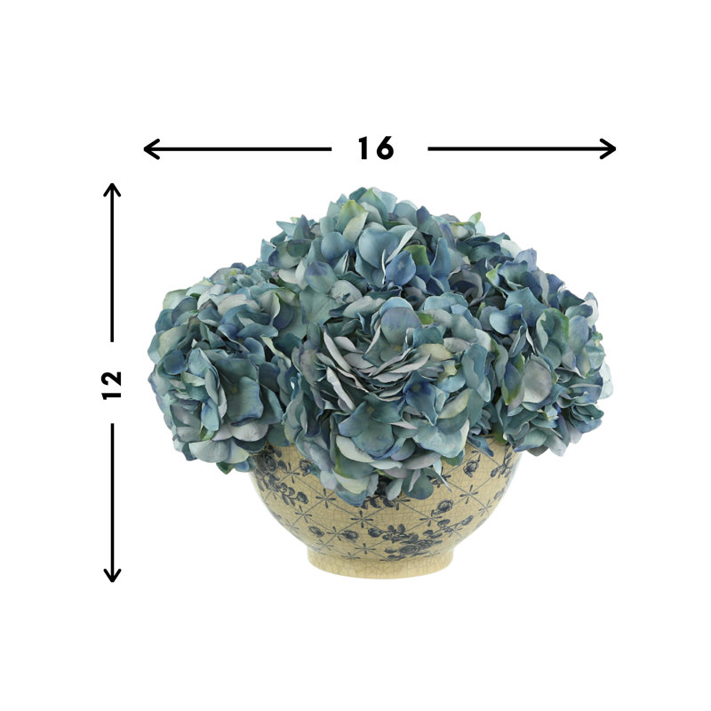 Creative Displays, Inc. Hydrangea Floral Arrangement In A Decorative ...