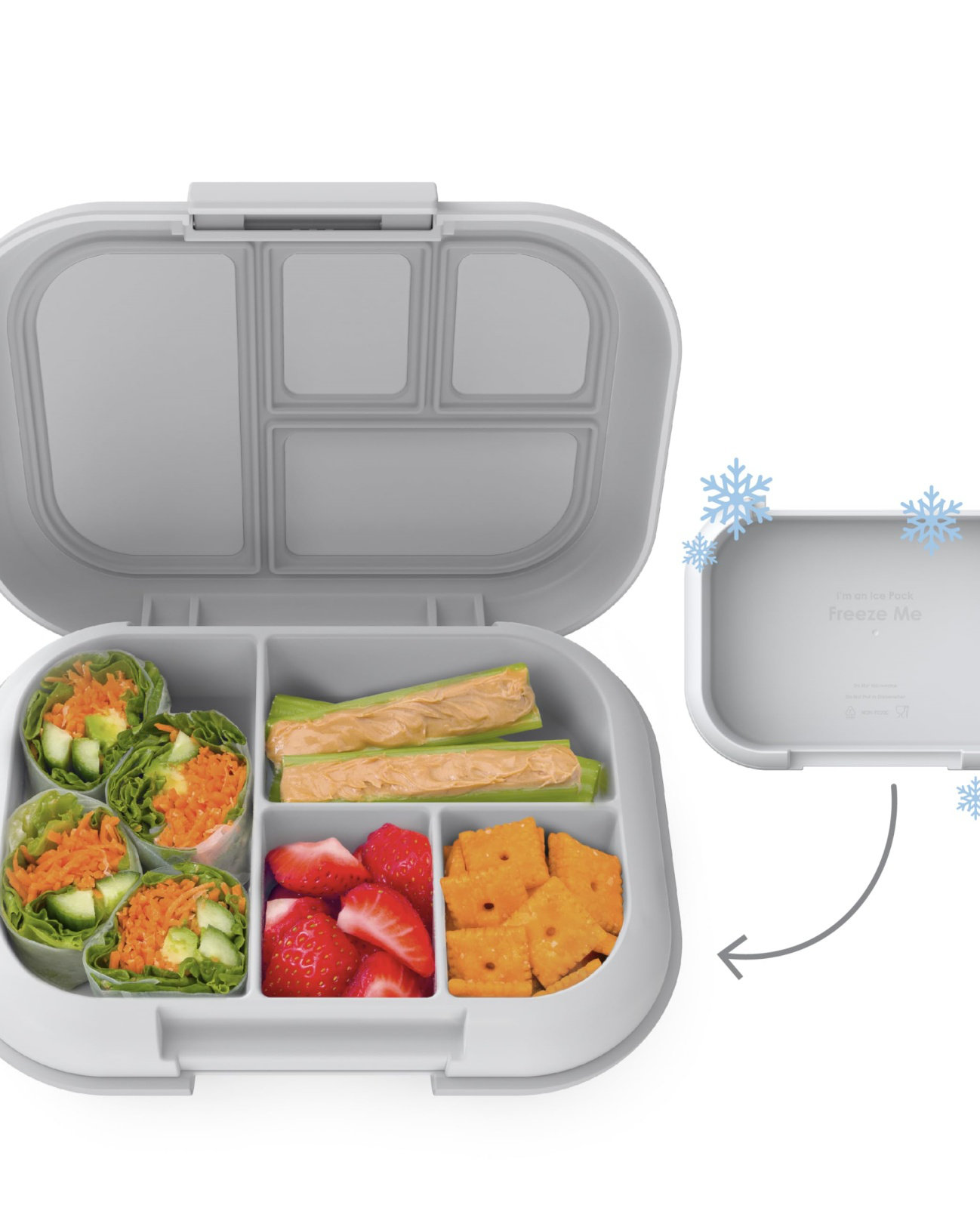 Rebrilliant Leak-Proof Lunch Box - Included Reusable Ice Pack Keeps ...