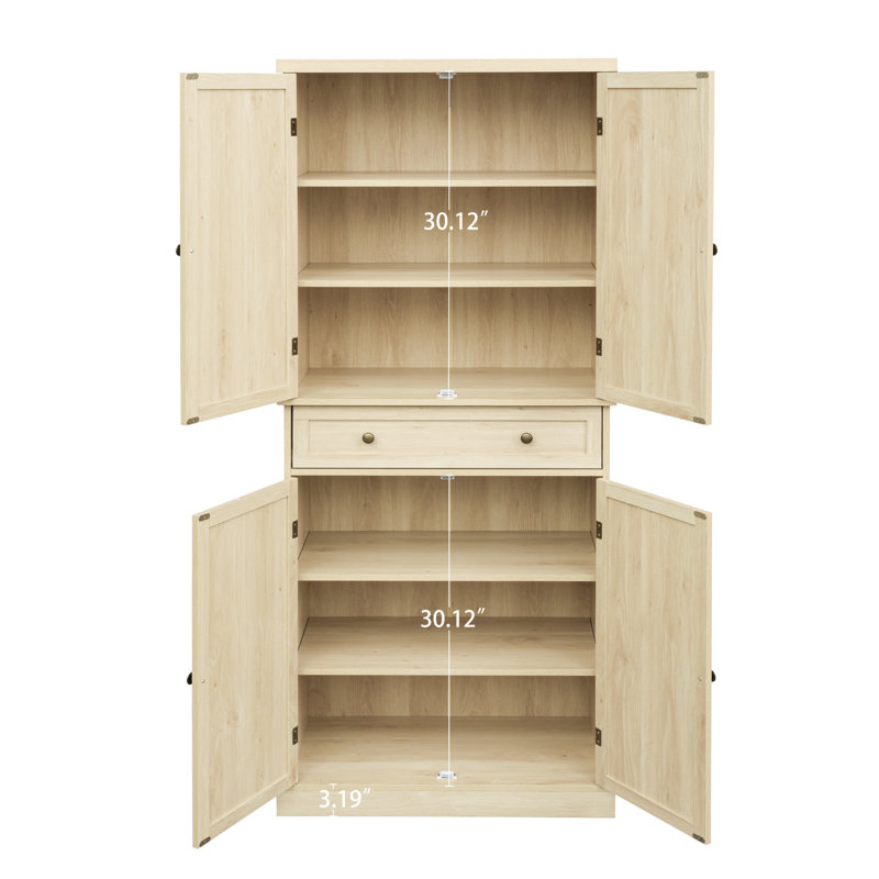 Latitude Run® 4 Door Storage Cabinet Tall Accent Cabinet Living Room ...