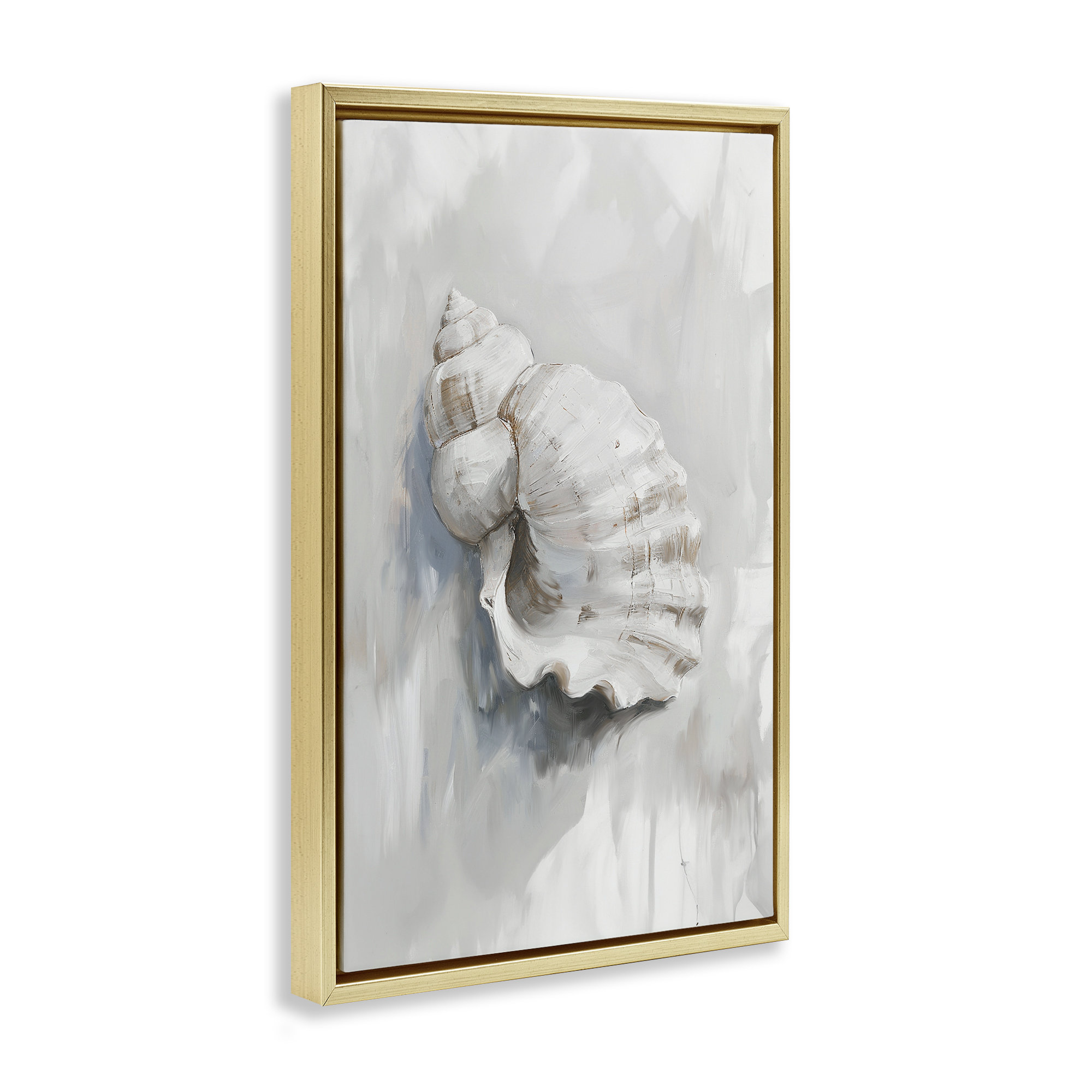 Latitude Run® Neutral Curved Seashell Floating Frame, design by Ramona ...