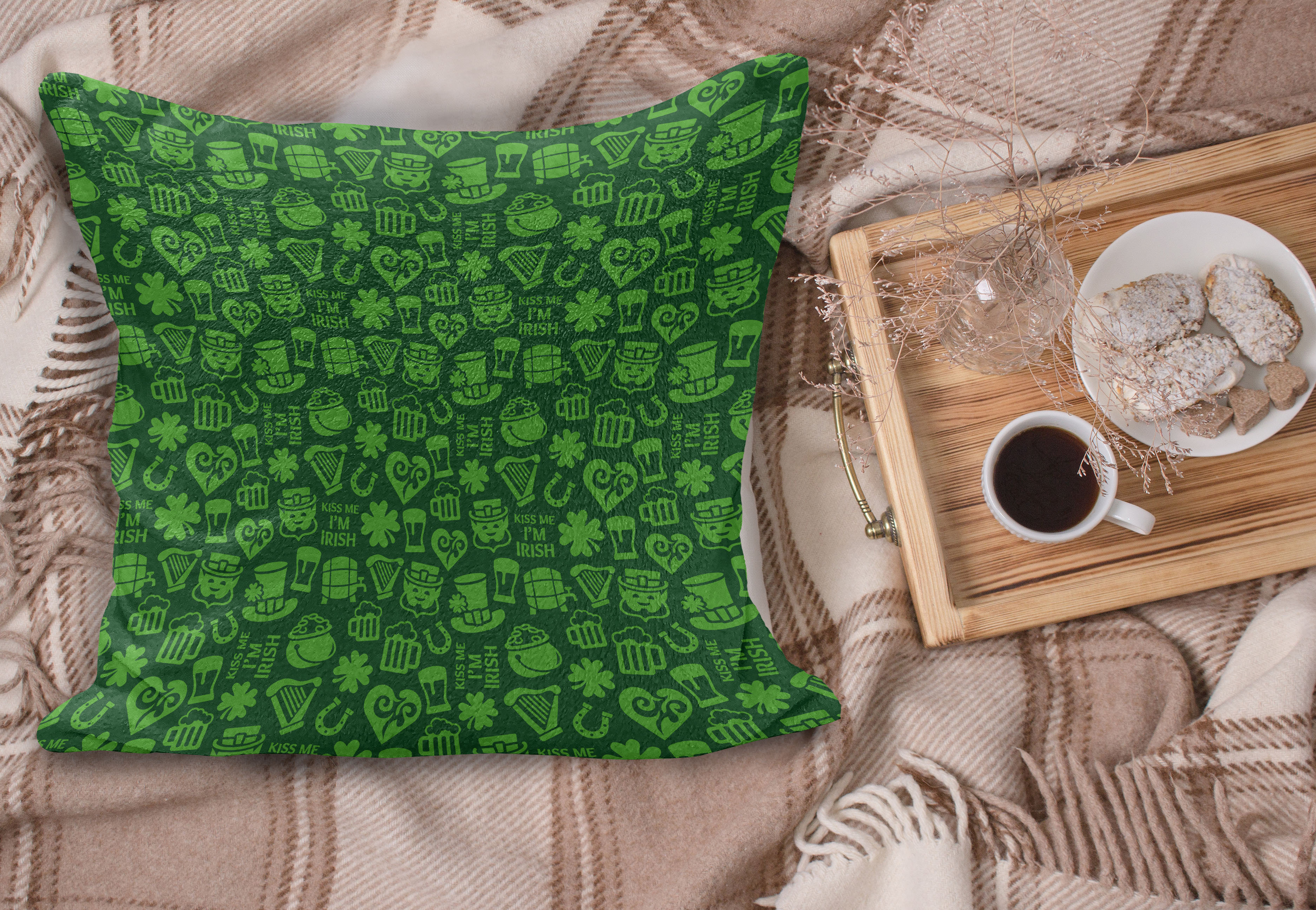 Ambesonne Irish Fluffy Throw Pillow Cushion Cover, Kiss Me I'm Irish ...