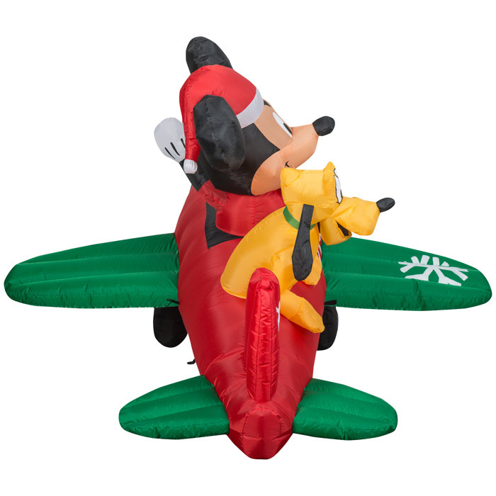 Gemmy Industries Animated Airblown-Mickey and Pluto Clubhouse Airplane ...