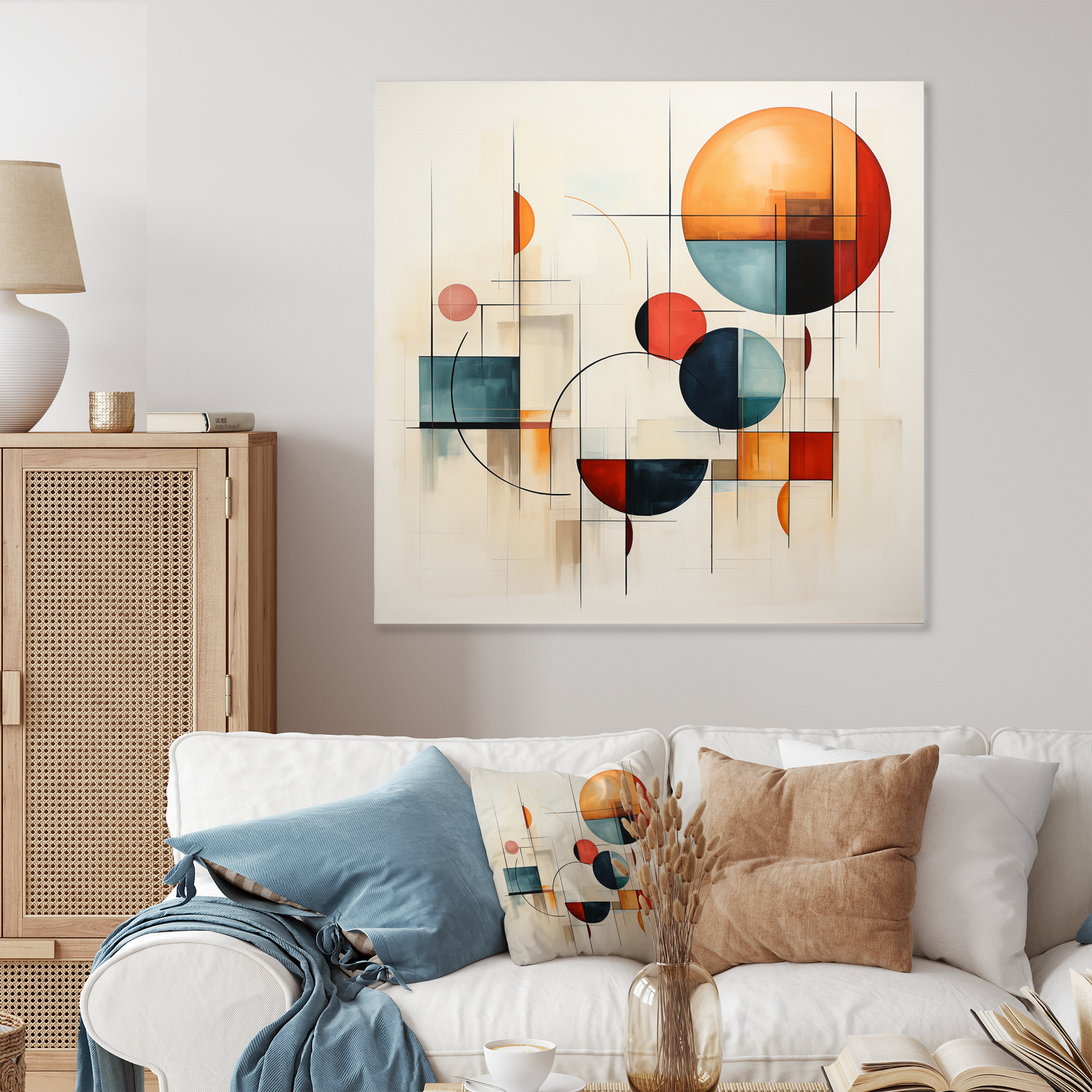 Brayden Studio® Colorful Mid Century Geometry Patchwork IV - Abstract ...